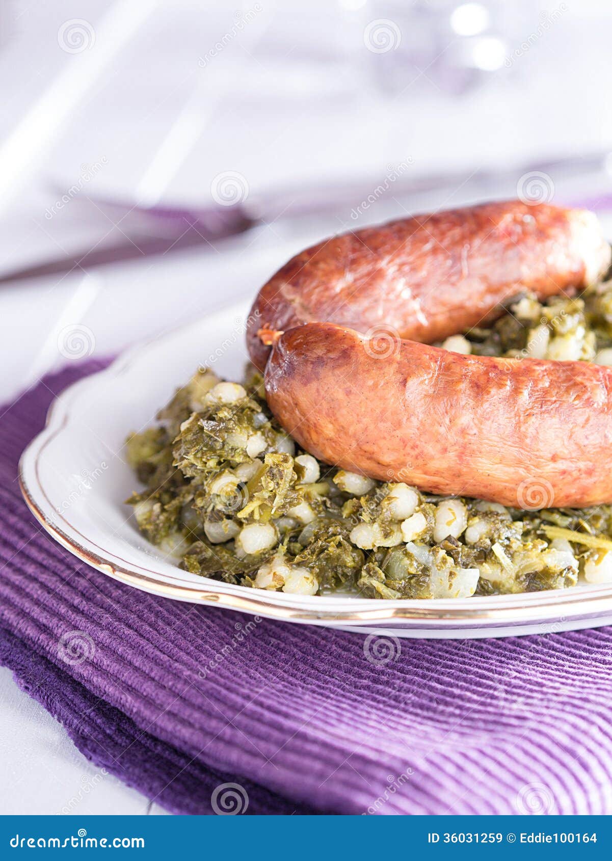 Kale with sausage stock image. Image of season, dinner - 36031259