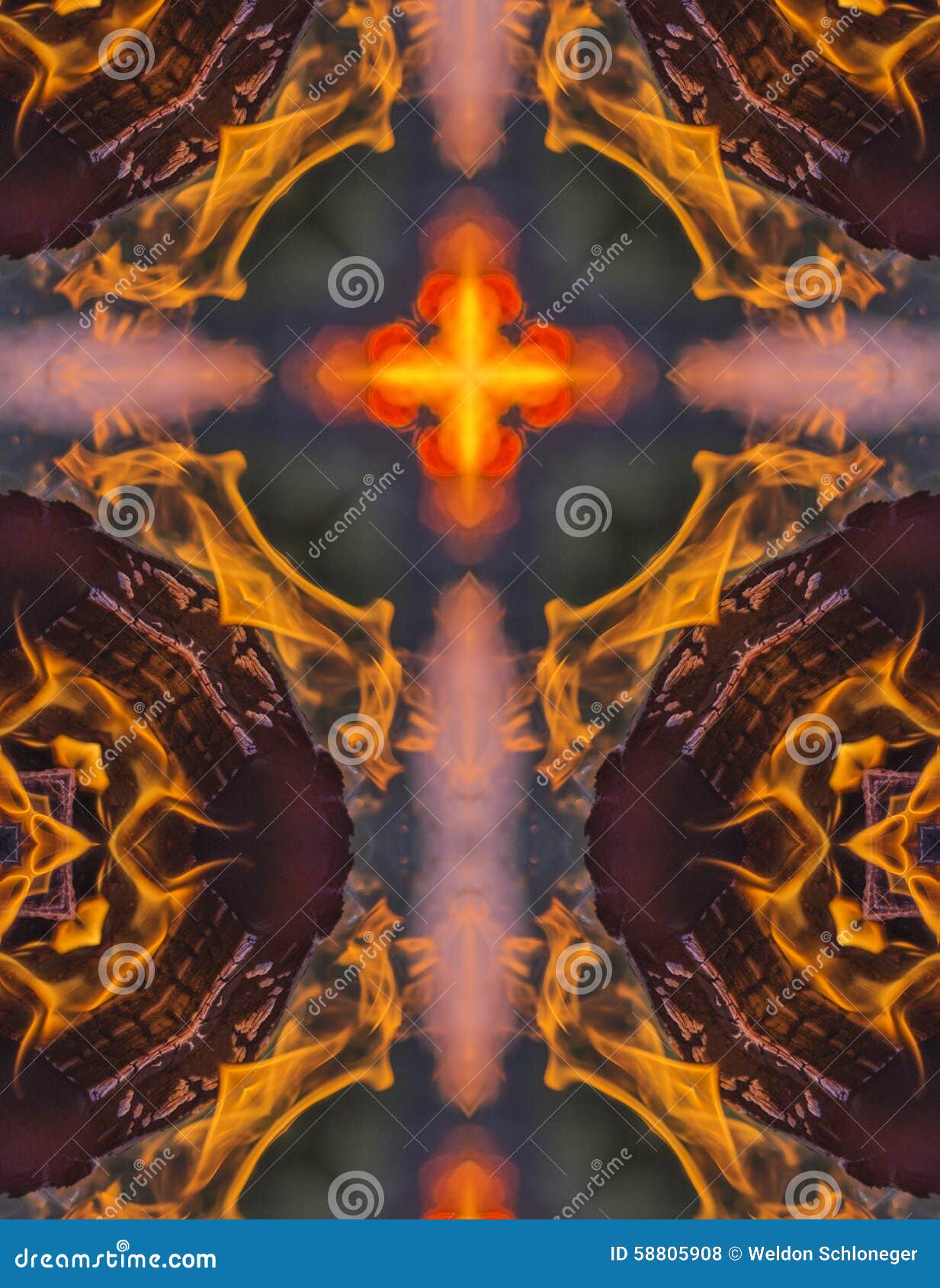 Kaleidoscope cross: fire stock photo. Image of religion - 58805908