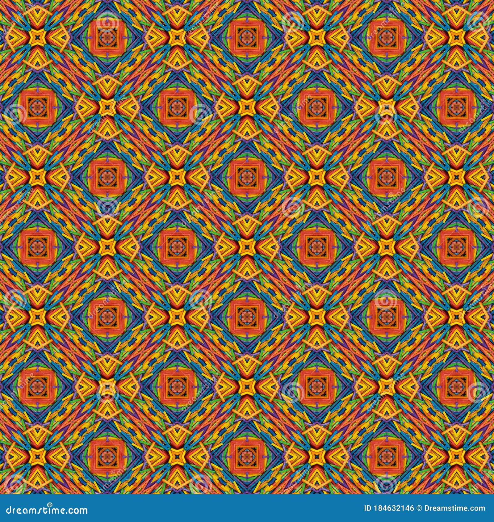 Rectangular And Star-shaped Polygons Are Spread Out Radially.Motif ...