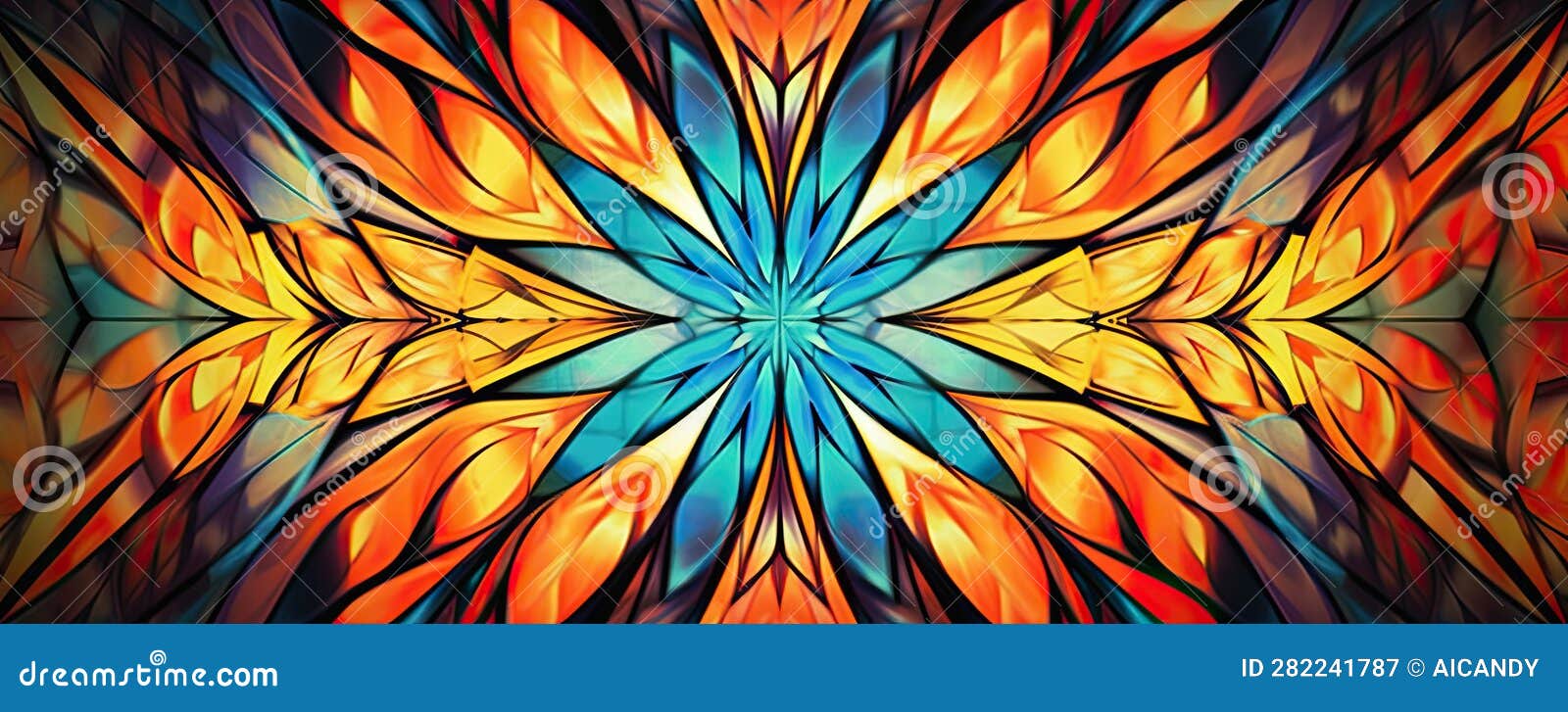 Kaleidoscope of Vibrant Geometric Patterns on an Abstract Background ...