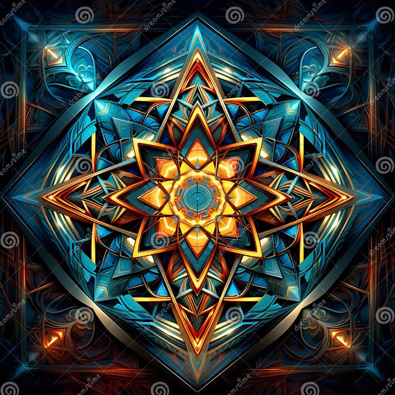 Kaleidoscopic Geometric Pattern Stock Image - Image of geometry, design ...