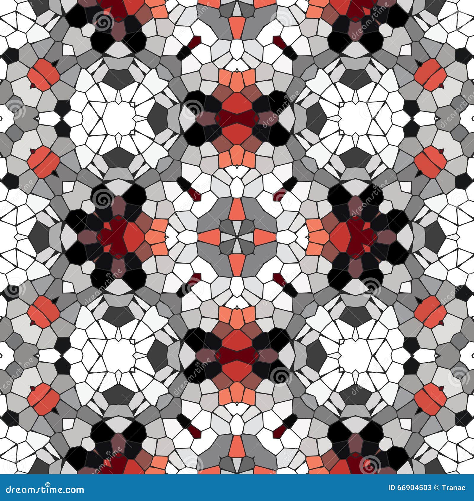 Kaleidoscopic Mosaic Red-black-white Tile Pattern Made Seamless Stock ...