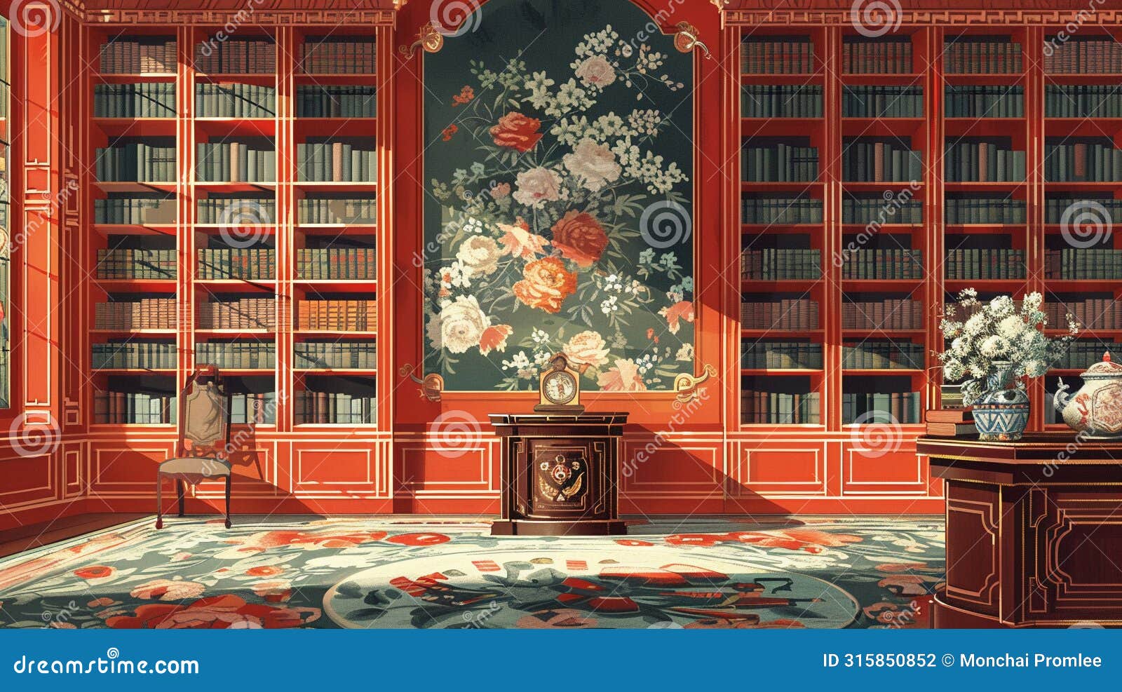 A Kaleidoscopic View Inside an Antique, Forbidden Library, Books and ...