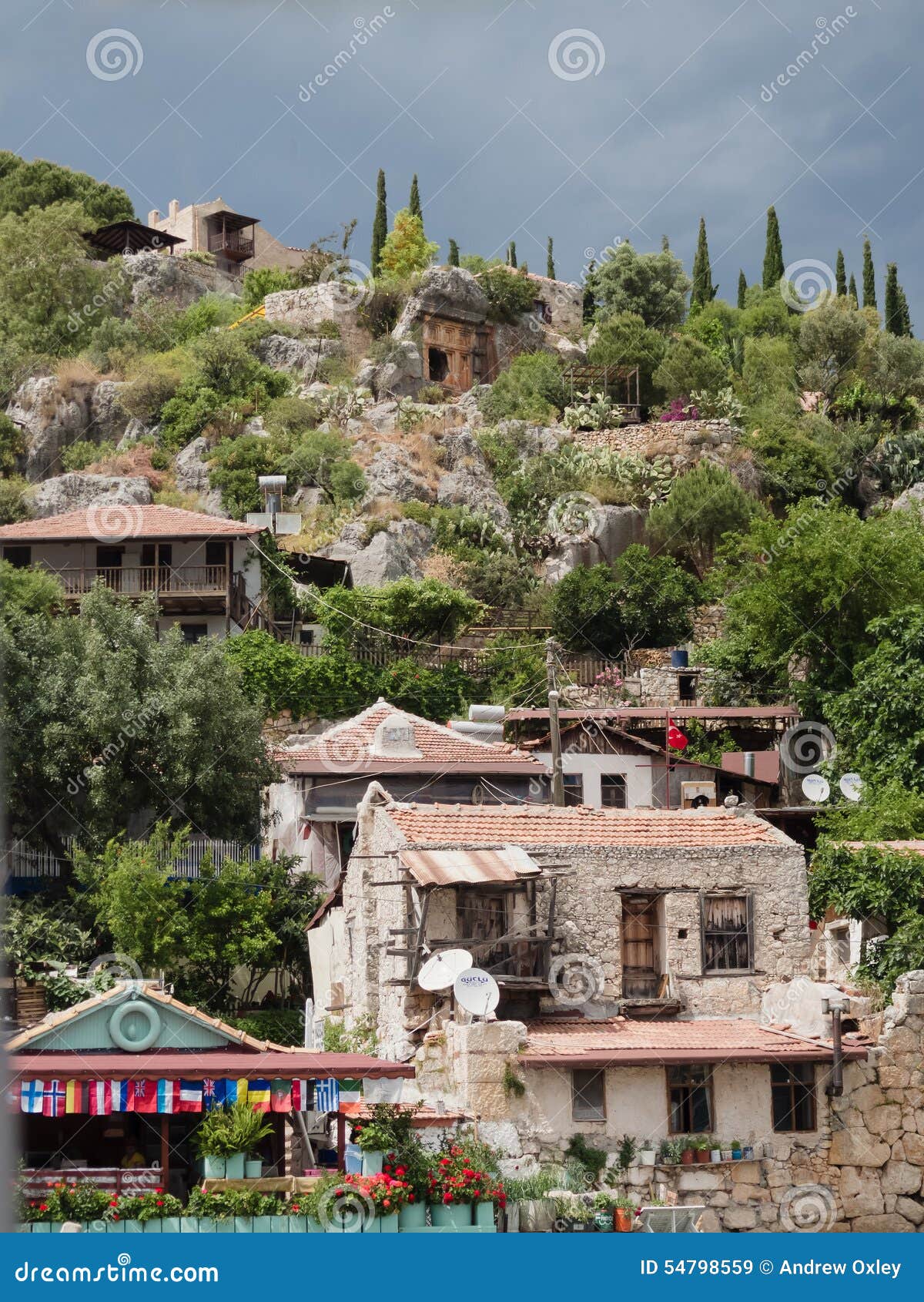 Kalekoy Turkey editorial stock image. Image of panoramic - 54798559