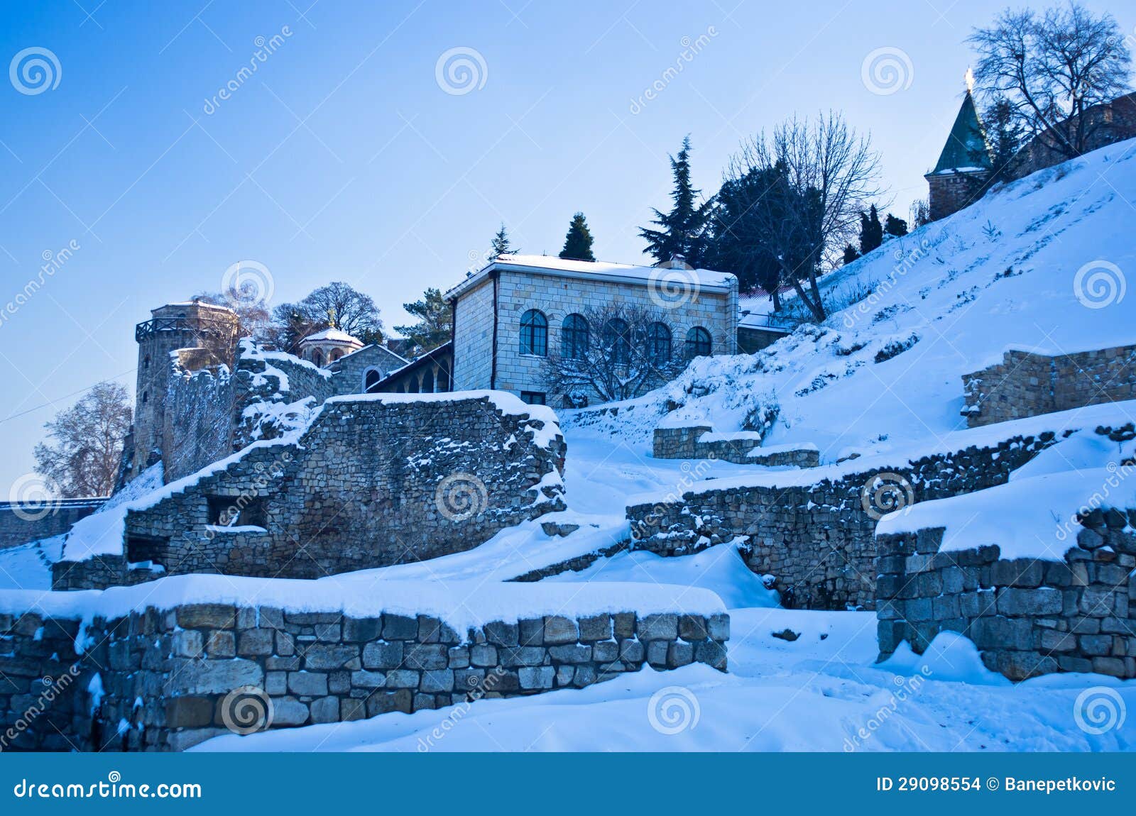 Kalemegdan Fortress Covered with Snow Stock Photo - Image of faith ...