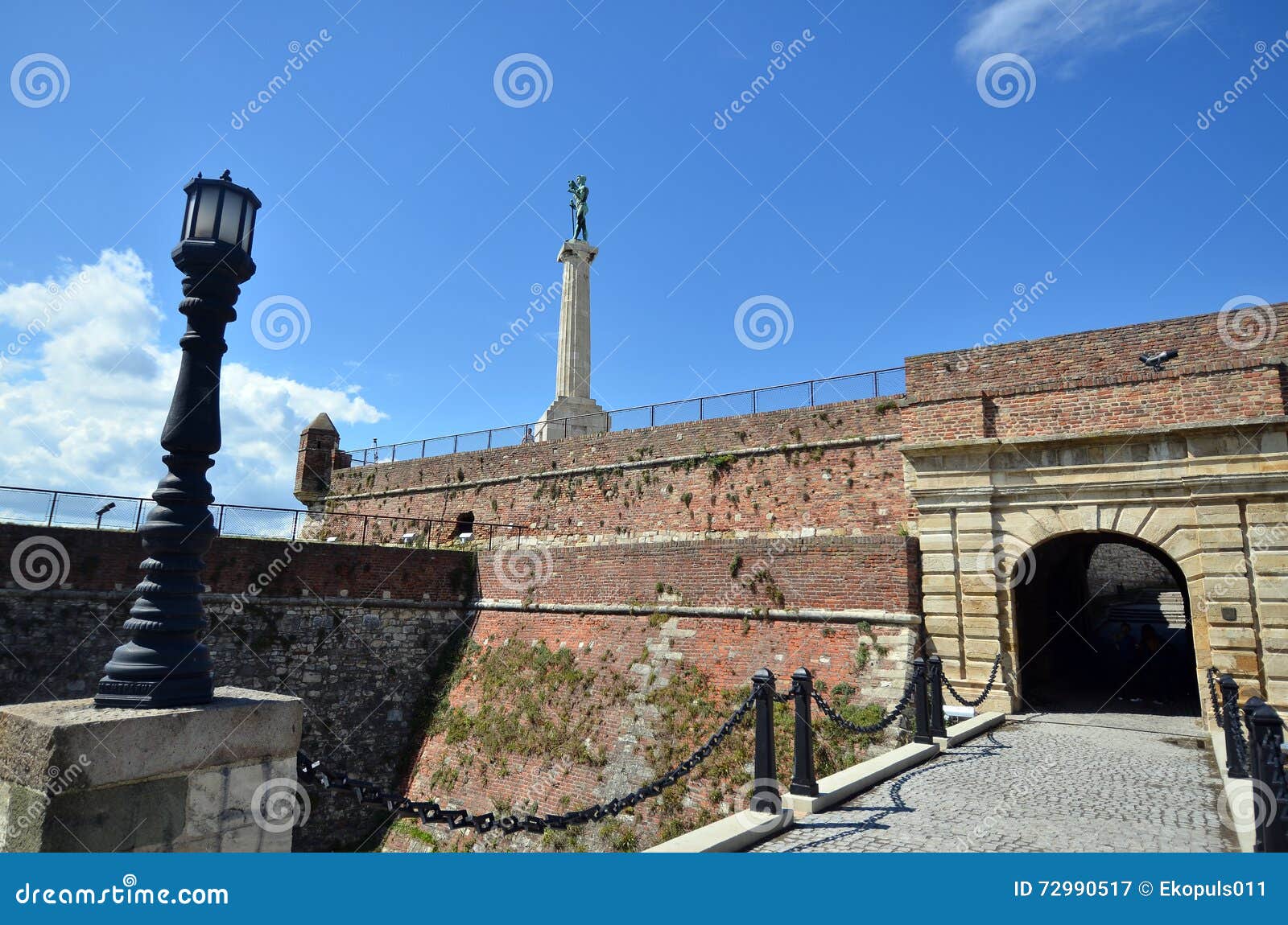 Kalemegdan Fortress and Monument Pobednik Stock Image - Image of ...