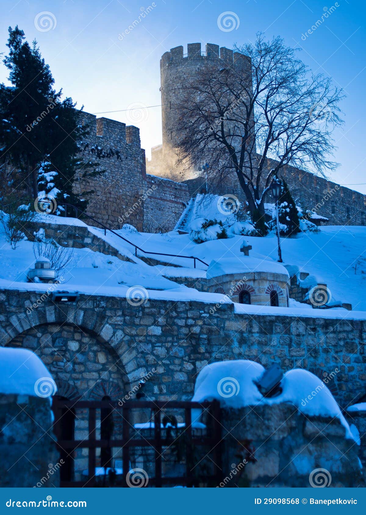 Kalemegdan Fortress in Winter Stock Photo - Image of landmark, ancient ...
