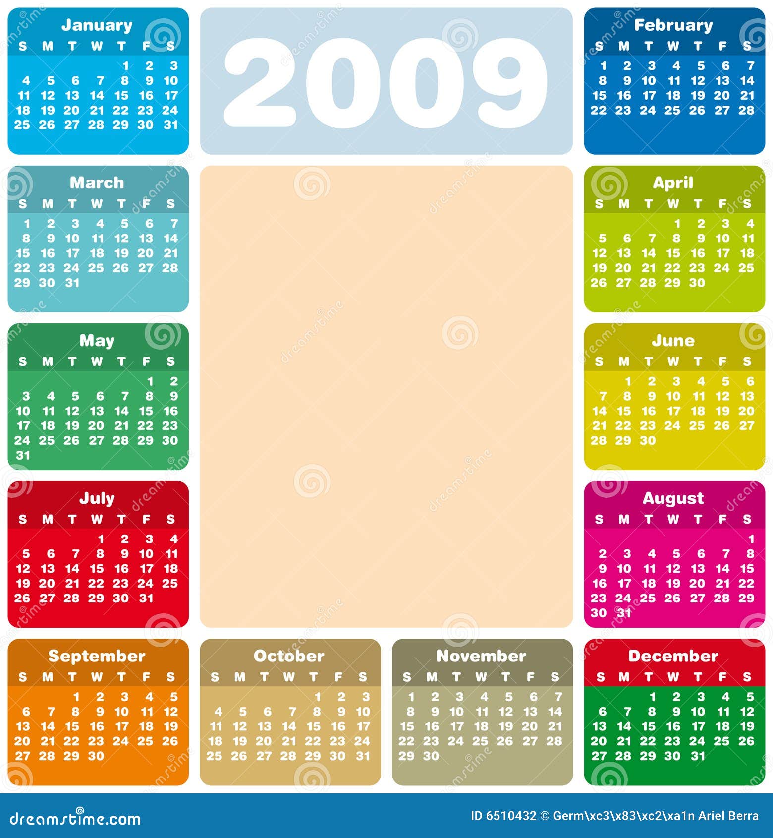Kalender 2009 vector illustratie. Illustration of organisator - 6510432