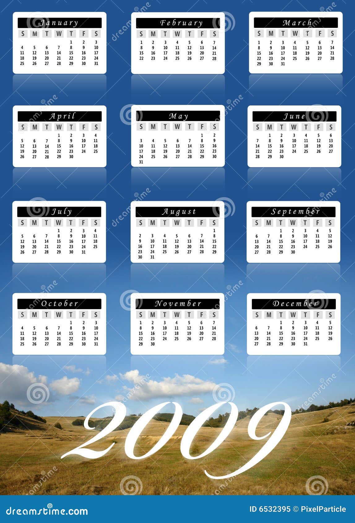 Kalender 2009 stock illustrationer. Illustration av februari - 6532395
