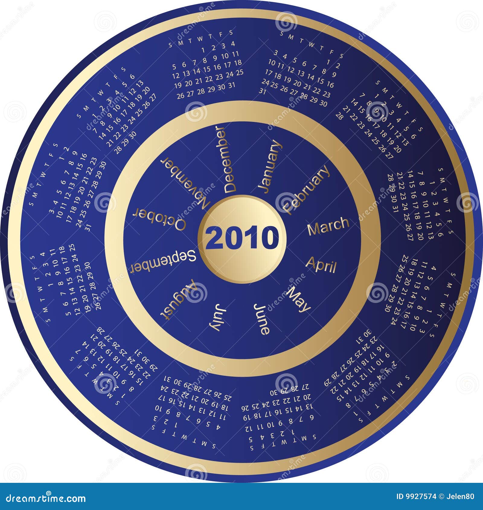 Kalender 2010 vektor abbildung. Illustration von april - 9927574