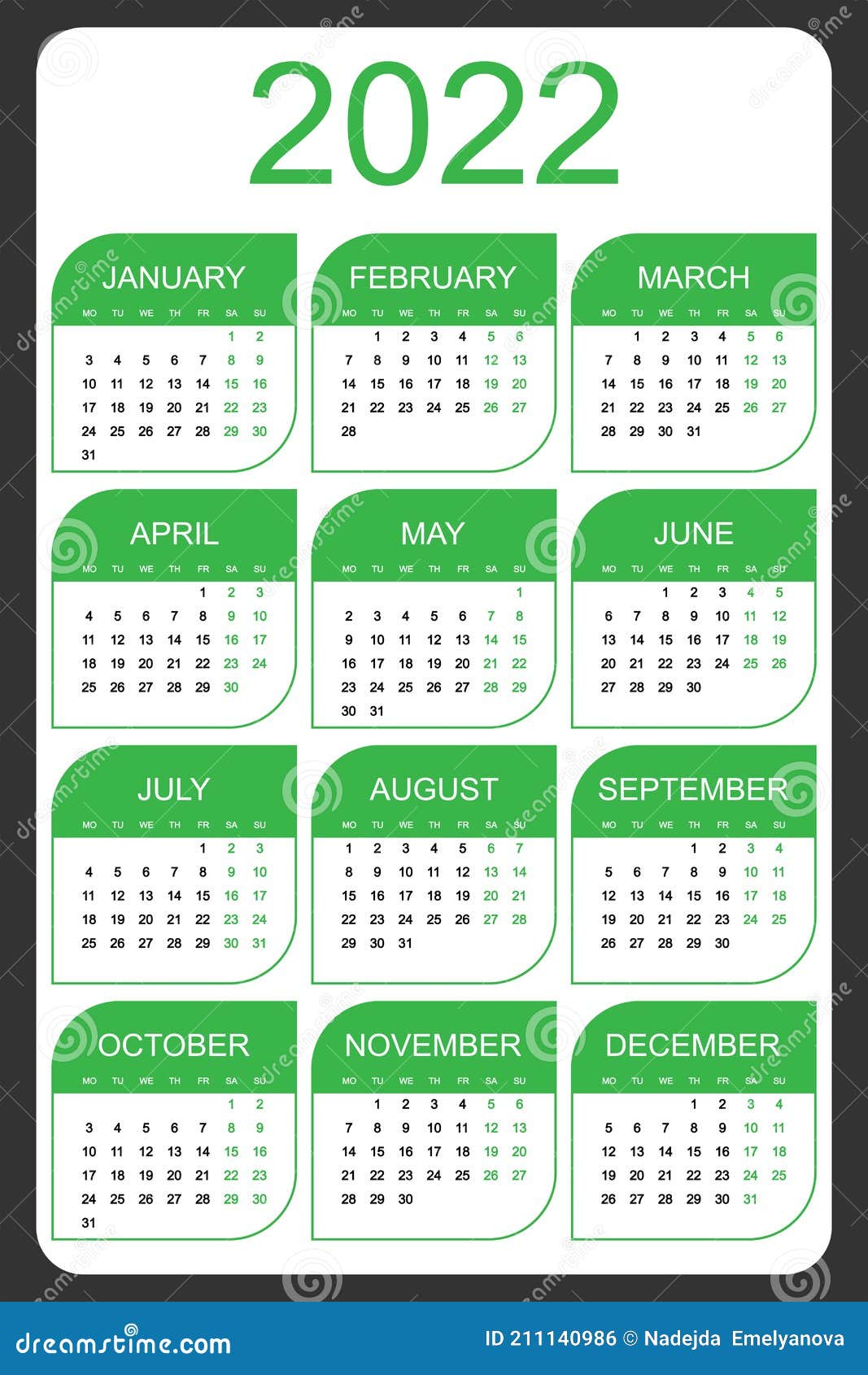 Kalender 2022 jaarlijks. vector illustratie. Illustration of tijdschema ... Kalender 2022 jaarlijks. vector illustratie. Illustration of tijdschema ...