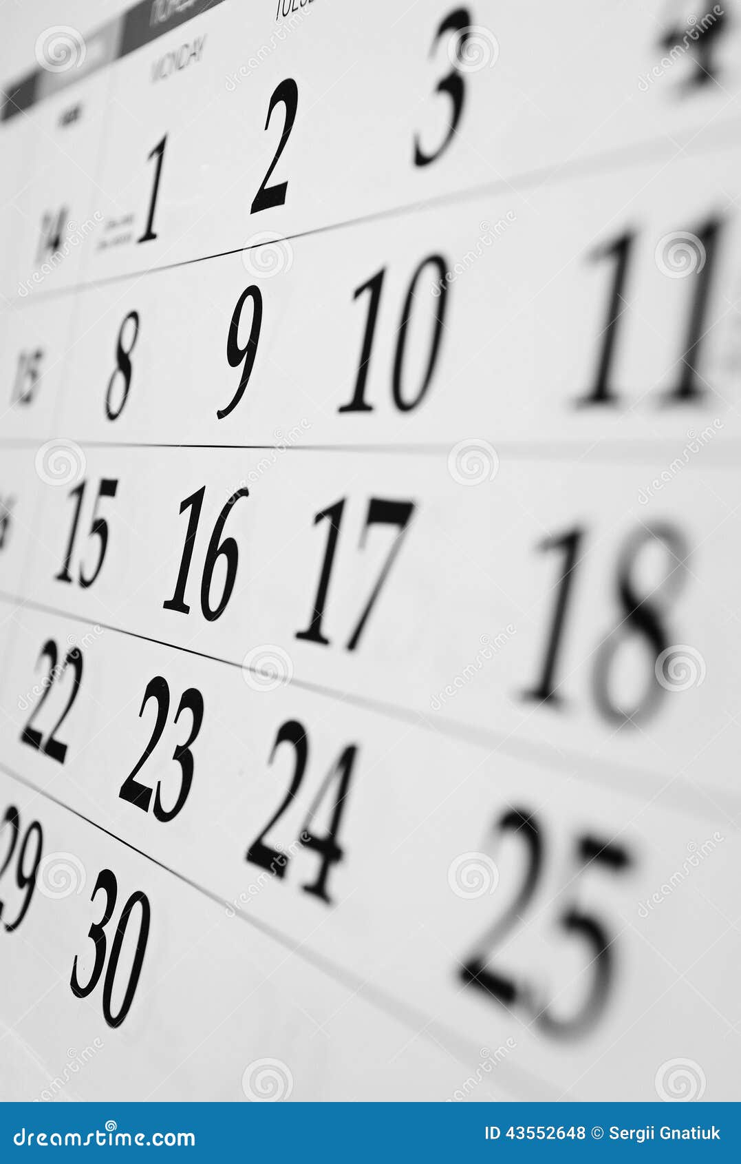 Kalender mit Daten stockfoto. Bild von woche, tagesordnung - 43552648