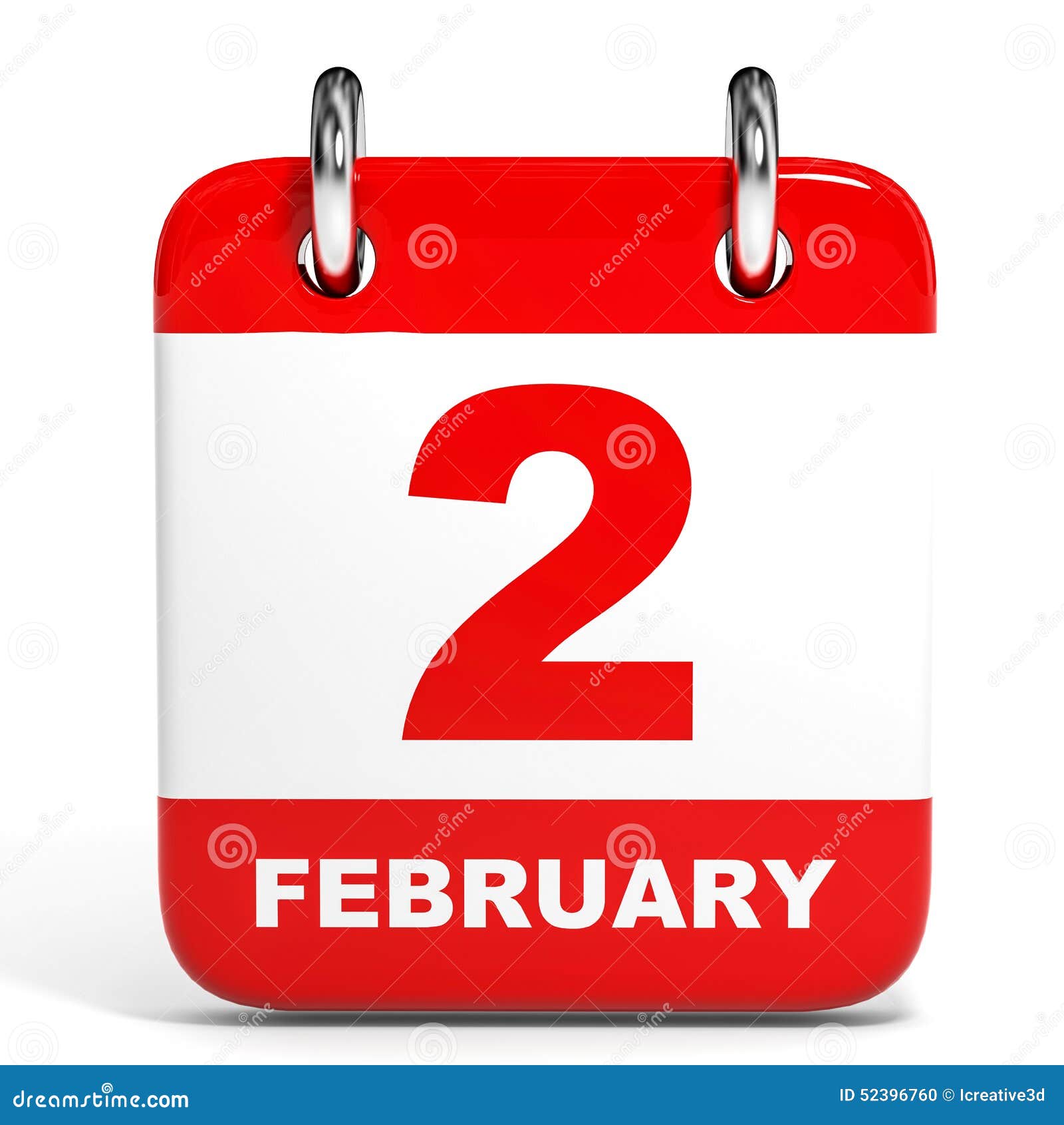 Kalender Op Witte Achtergrond 2 Februari Stock Illustratie ...
