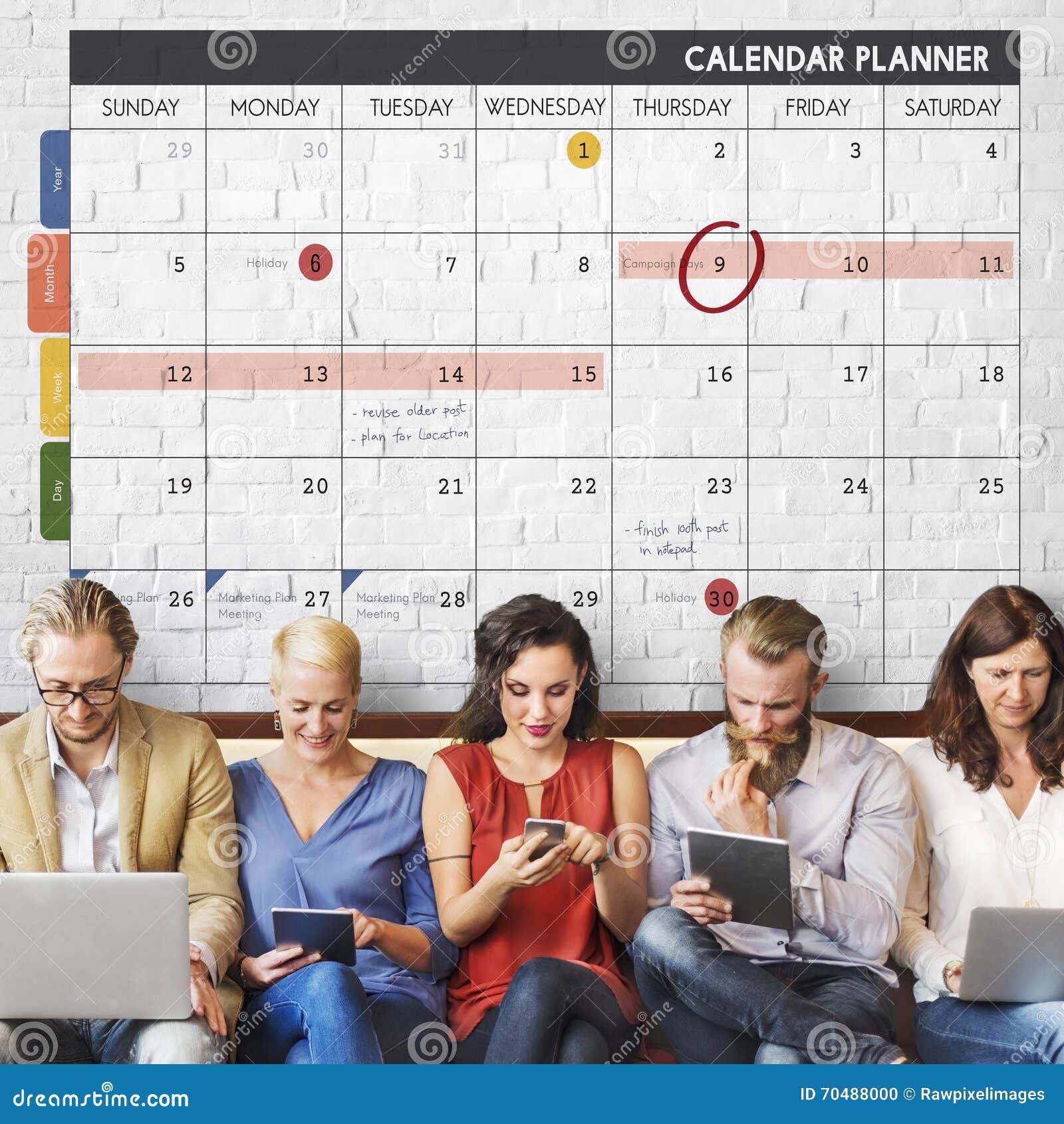 Kalender-Planer-Organisations-Management Erinnern Konzept Stockfoto ...