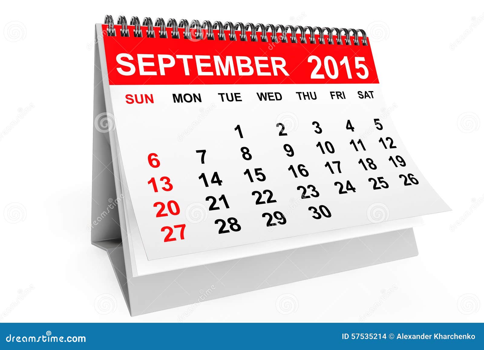 Kalender September 2015 stock illustratie. Illustration of zaken - 57535214