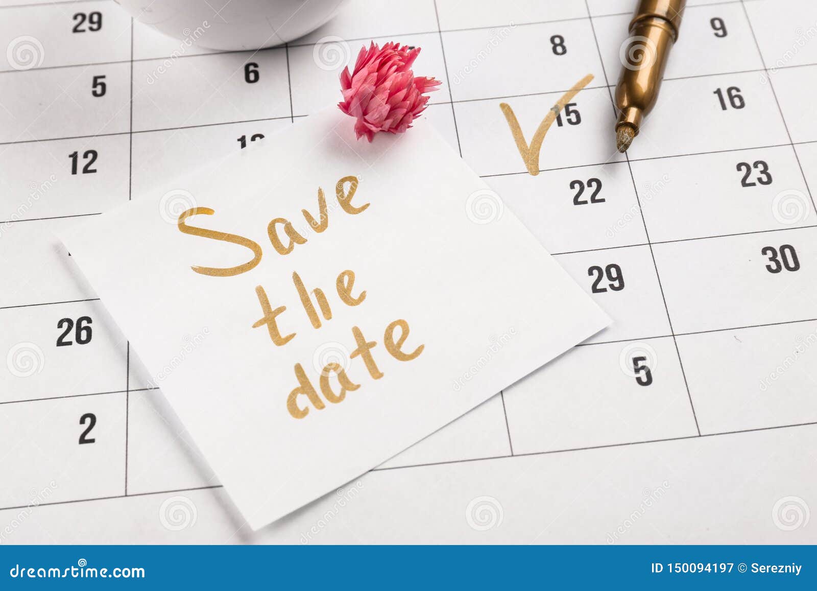 Kalender Und Blatt Papier Mit Text „Abwehr Das Datum Stockbild - Bild ...