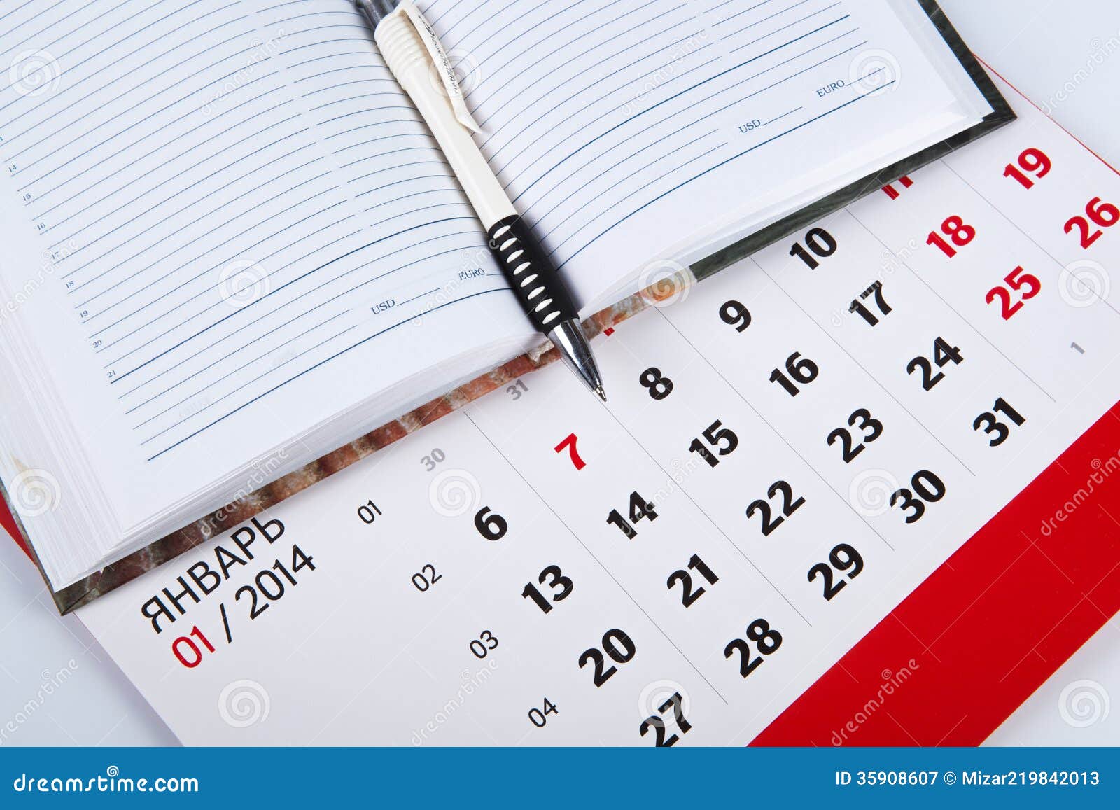 Kalender van het jaar stock afbeelding. Image of macro - 35908607