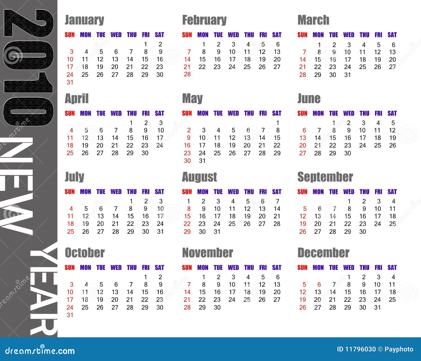 Kalender von 2010 stock abbildung. Illustration von zeitschrift - 11796030