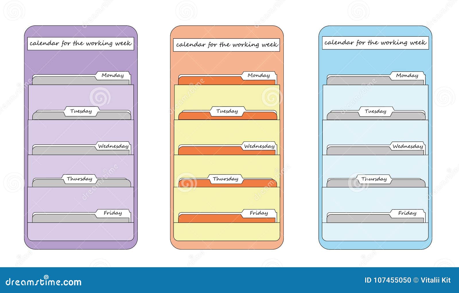 Kalender Voor De Werkweek Vector Illustratie Vector Illustratie ...