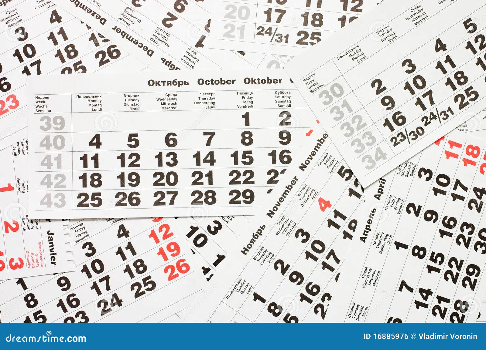 Kalenderblätter Lizenzfreies Stockbild - Bild: 16885976