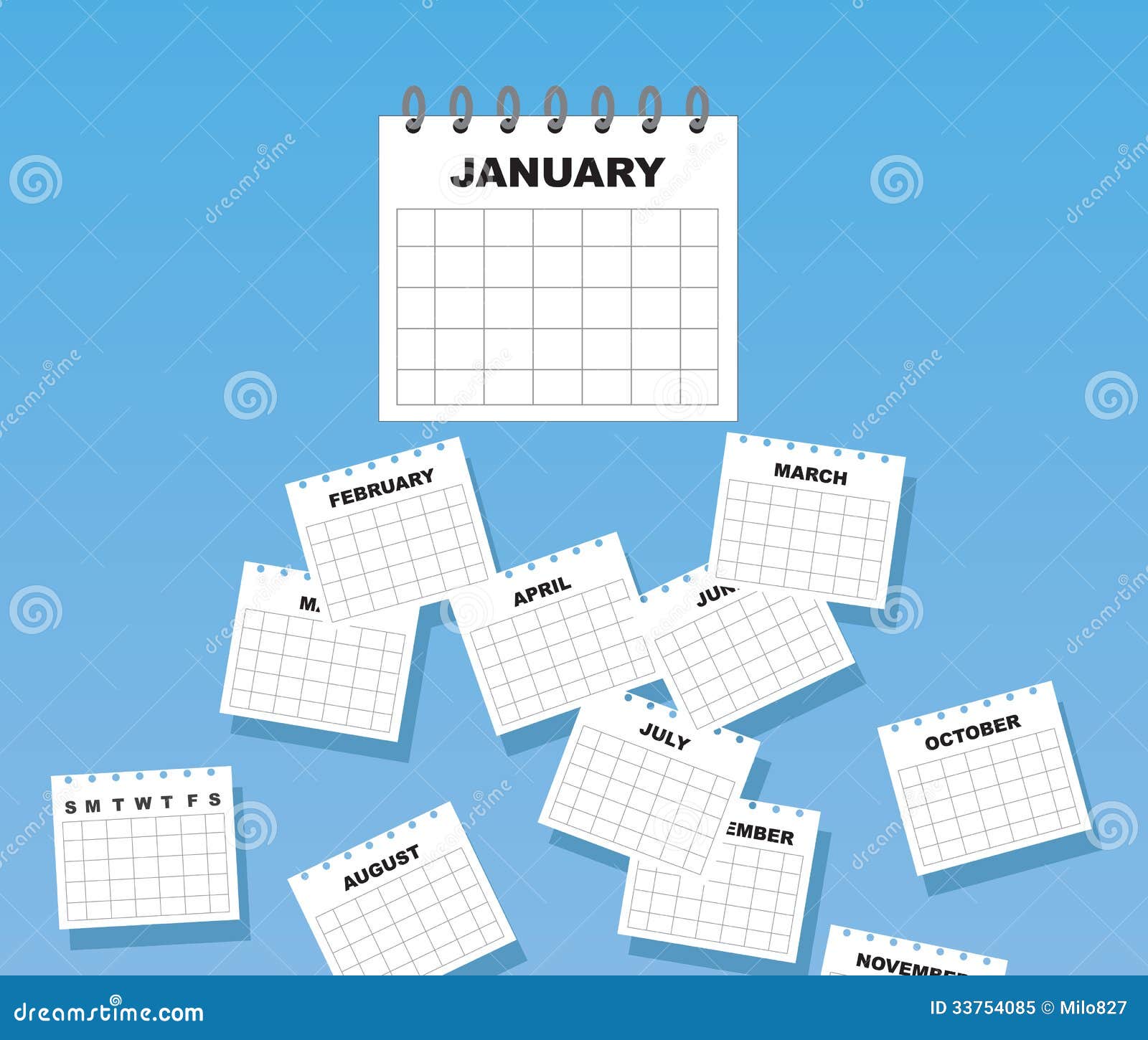 Kalendermaanden het Vallen vector illustratie. Illustration of ...