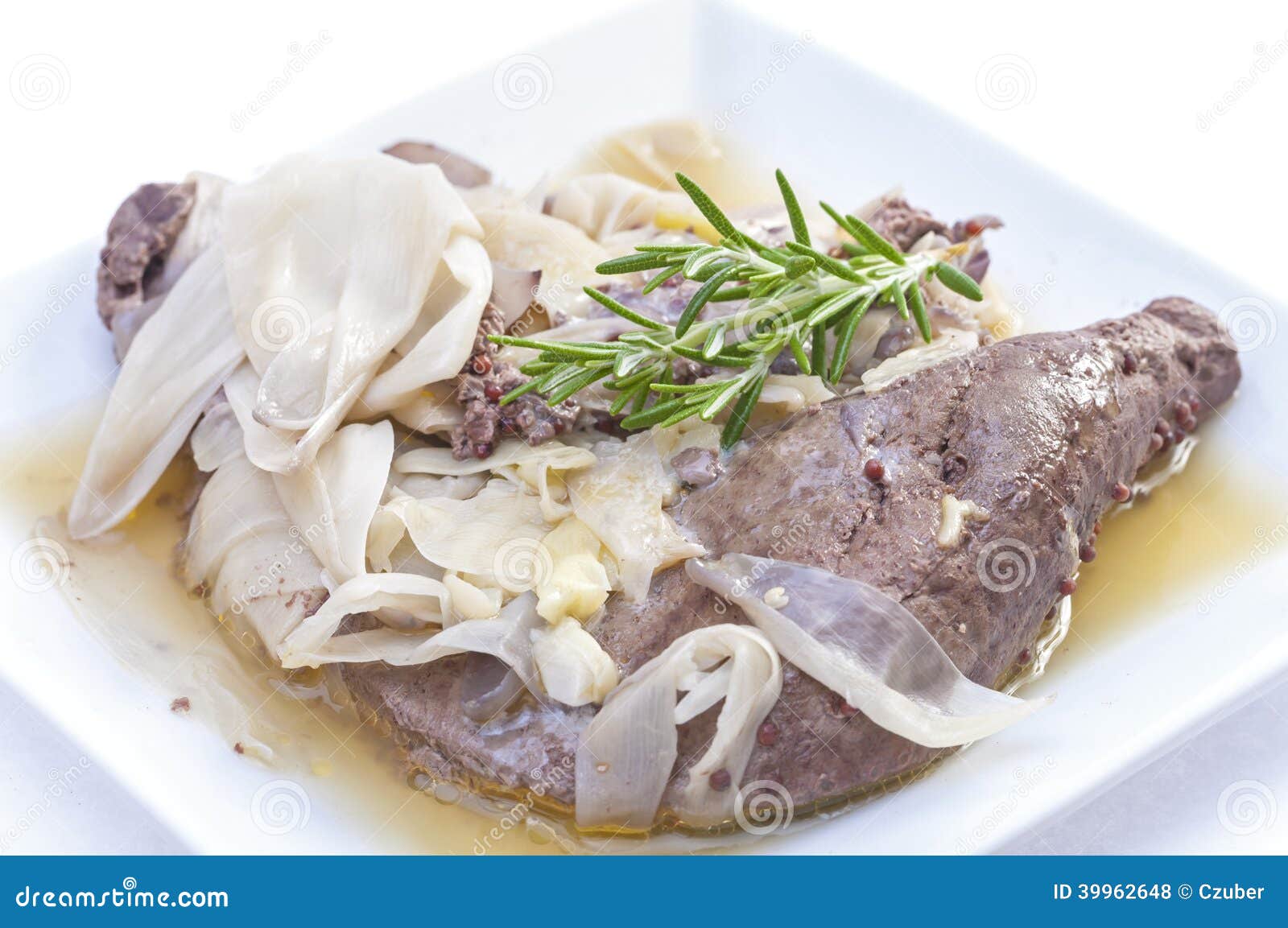 Kalfslever stock foto. Image of voedsel, koken, bloemen - 39962648