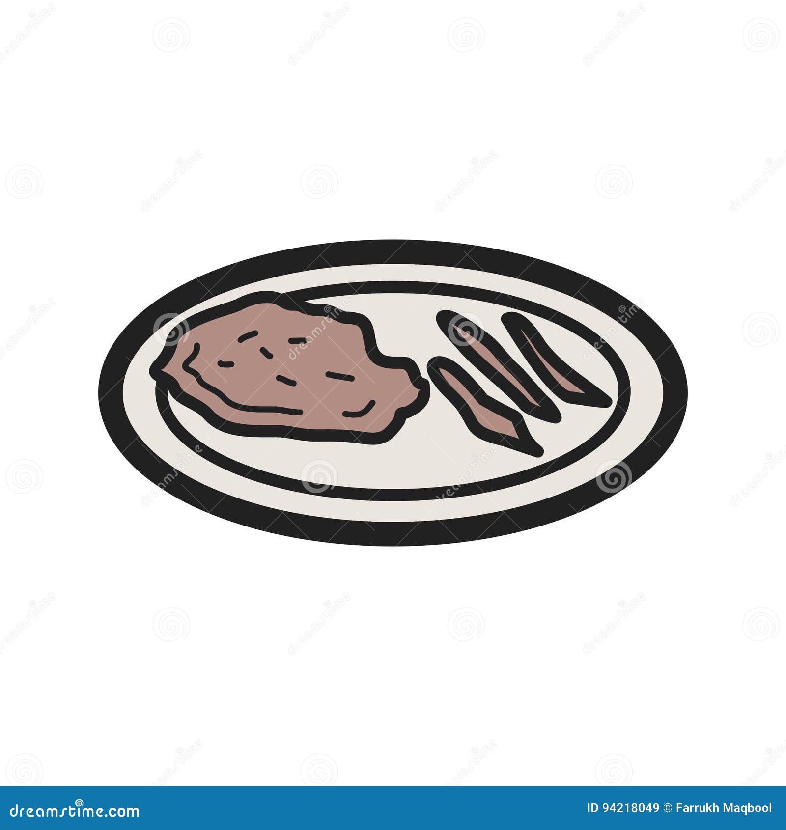 Kalfsvleeskotelet vector illustratie. Illustration of kalfsvlees - 94218049