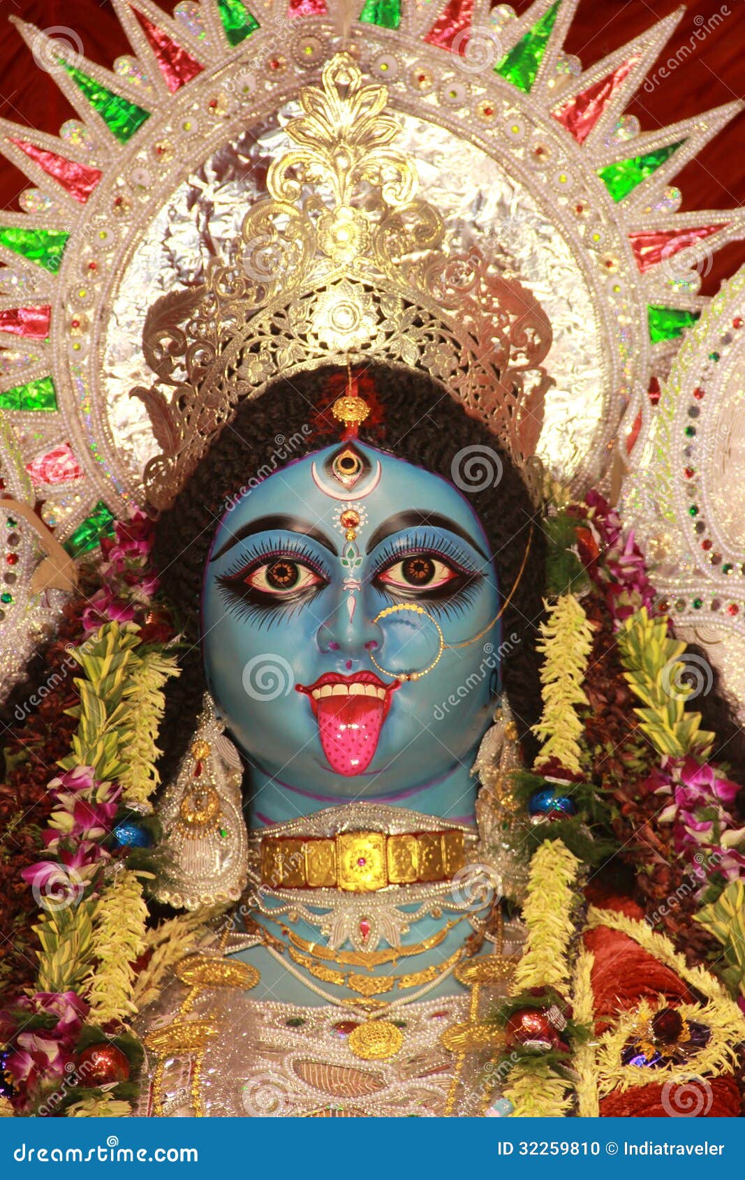 Kali - Cara Indiana Da Deusa. Foto de Stock - Imagem de decorativo ...
