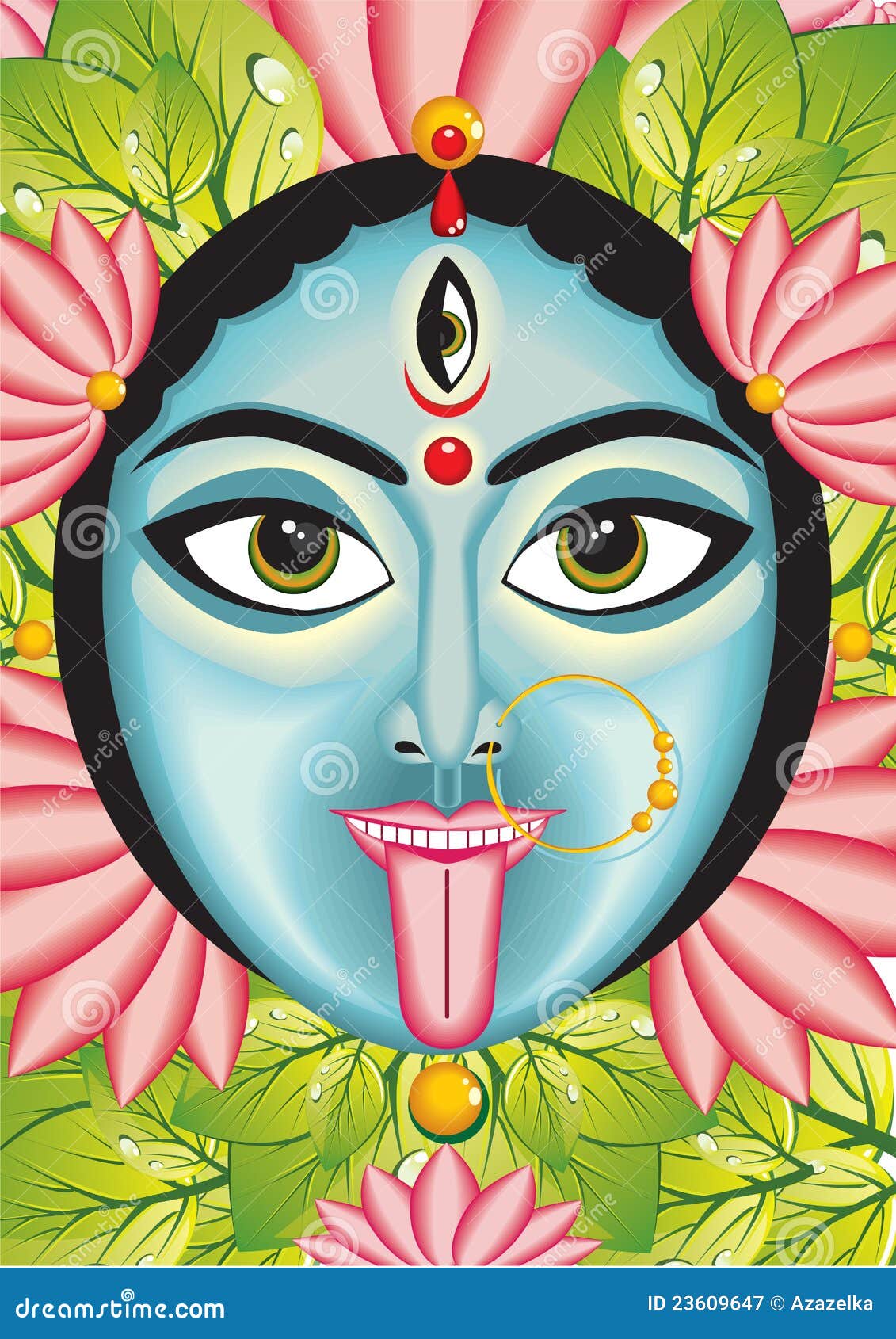 Kali Goddess Face Drawing
