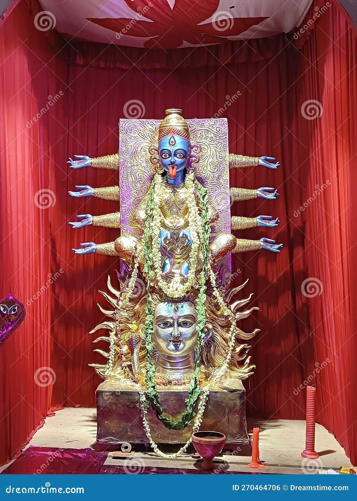 A Kali statue. stock photo. Image of architecture, light - 270464706