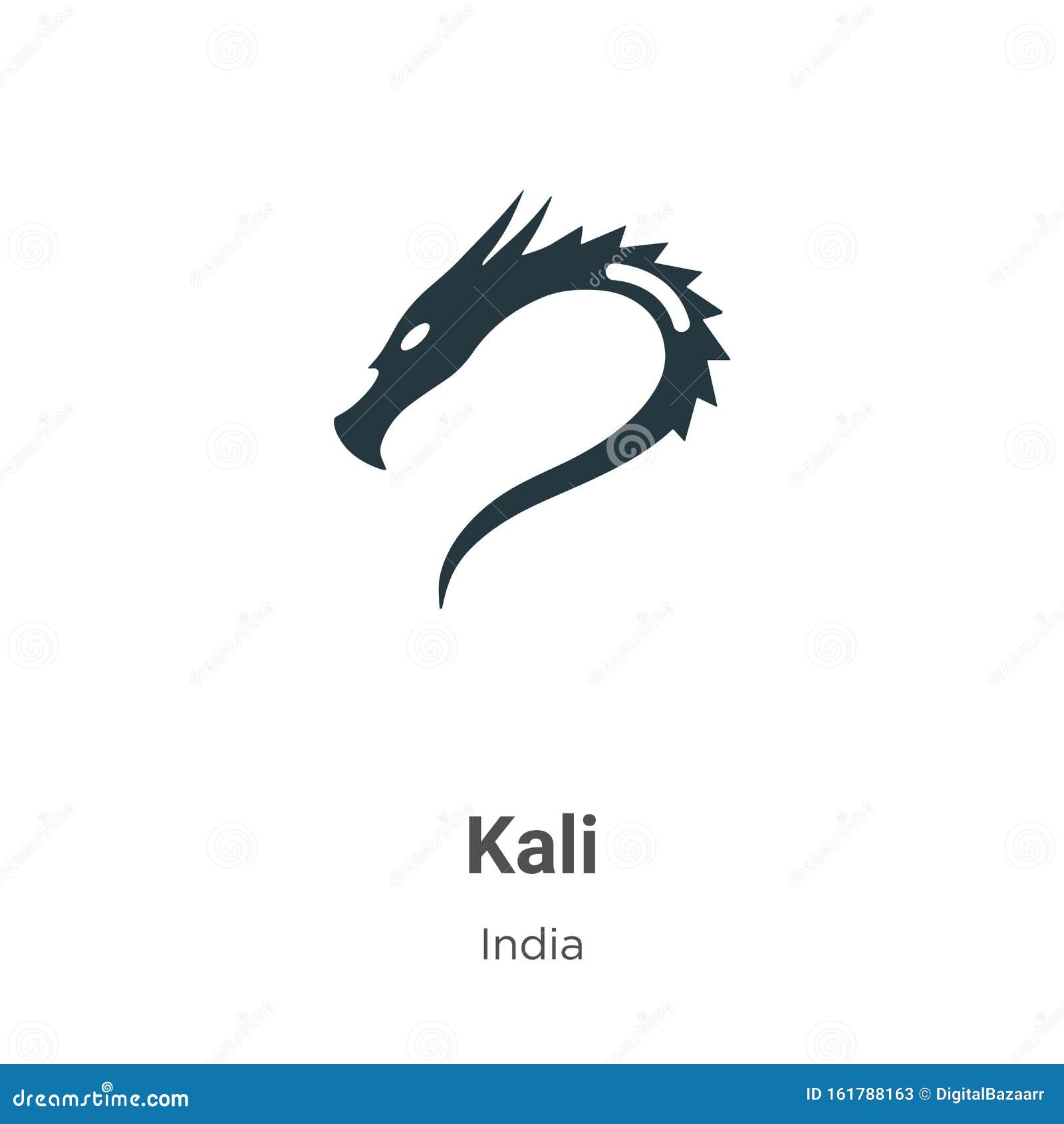 Kali Vector Icon On White Background. Flat Vector Kali Icon Symbol Sign ...