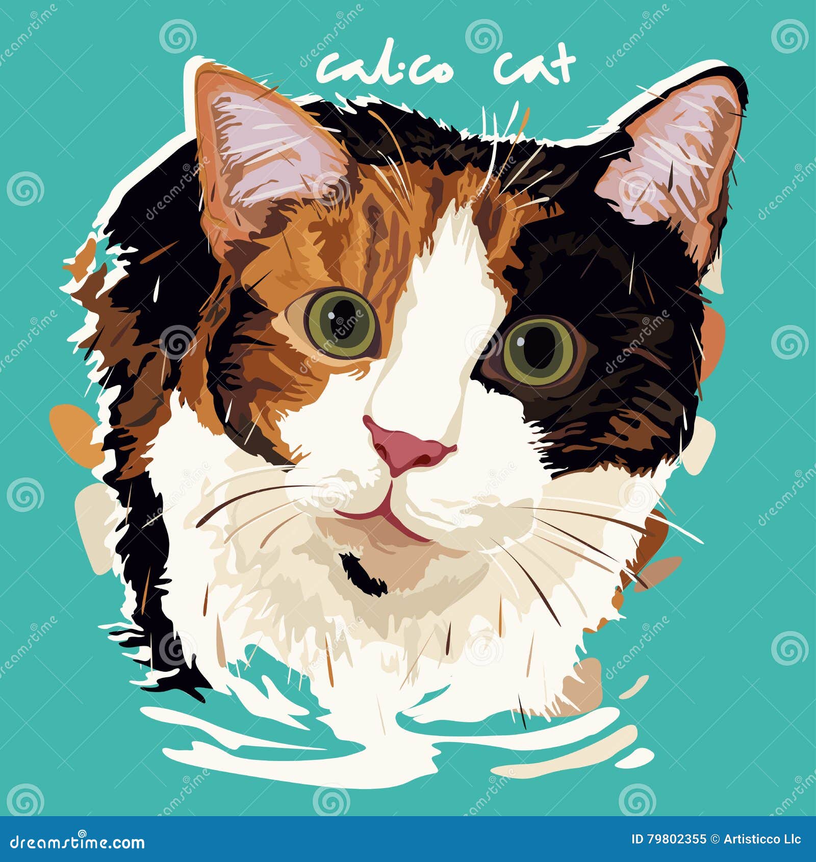 Kaliko Cat Painting Poster vektor abbildung. Illustration von plakat ...