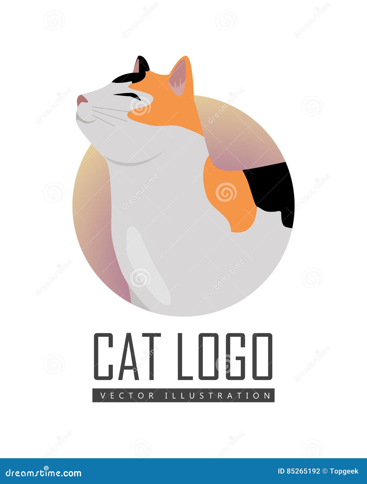 Kaliko Cat Vector Flat Design Illustration Vektor Abbildung ...