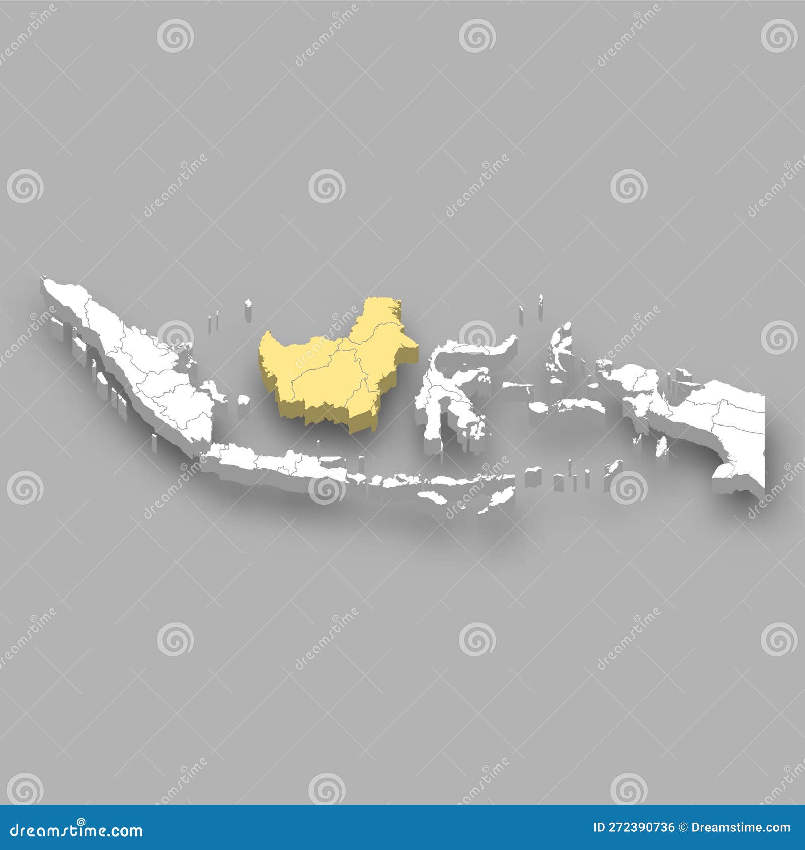 Kalimantan Region Location within Indonesia Map Stock Vector ...