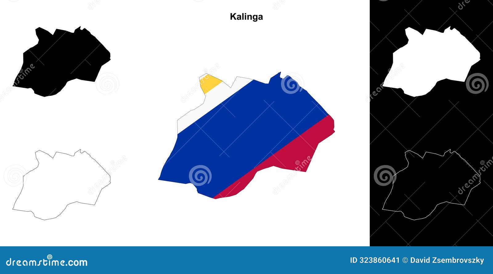 Kalinga outline map stock vector. Illustration of area - 323860641