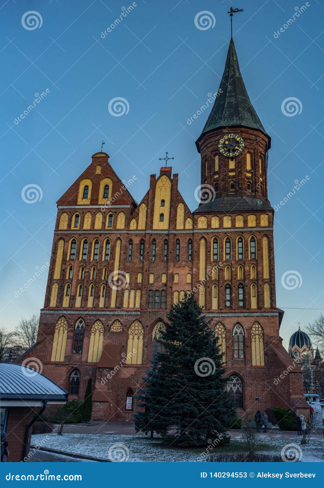 Kaliningrad / Konigsberg Central Cathedral in the Sunset Editorial ...