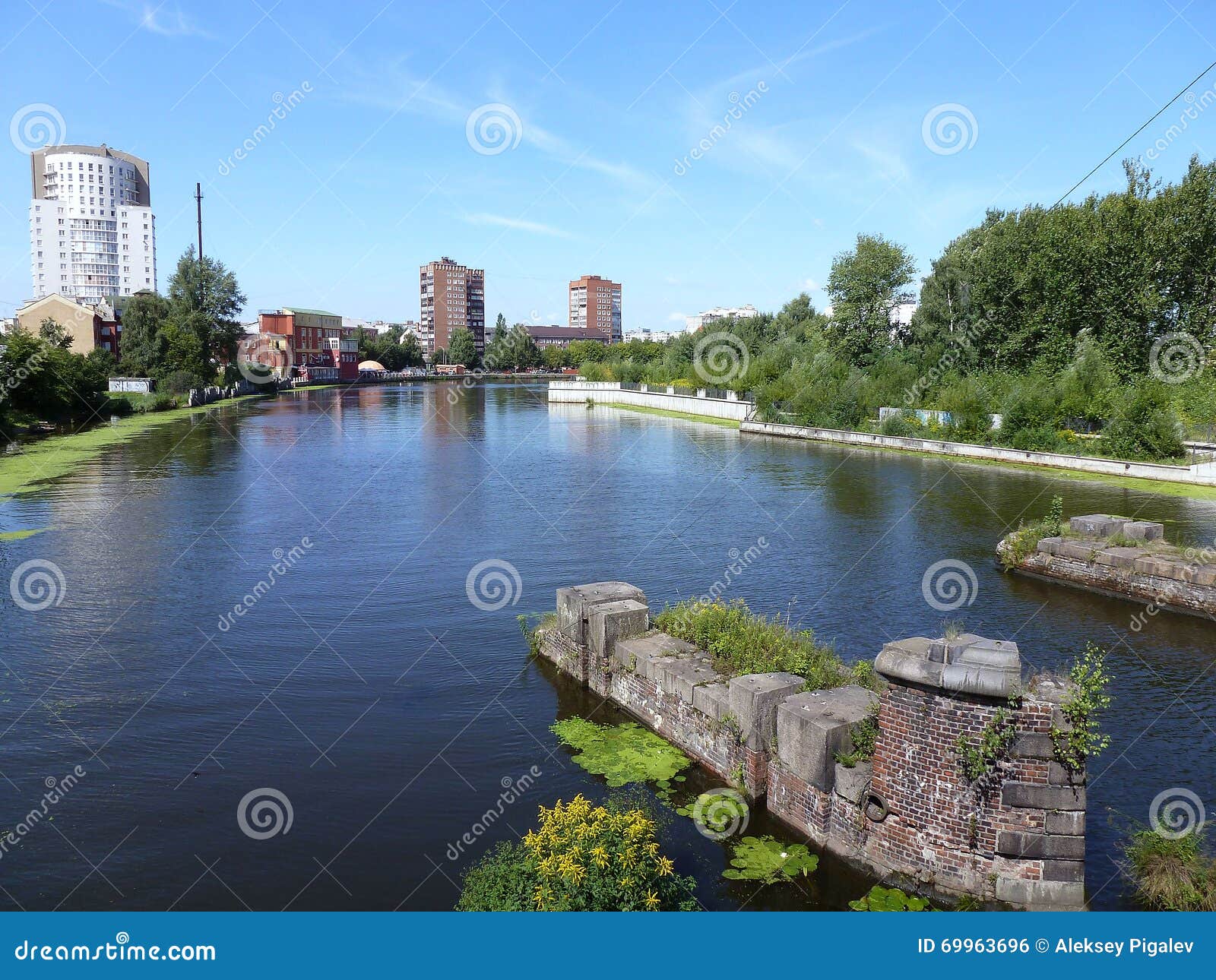 Kaliningrad and the River Pregel Stock Photo - Image of skyscraper ...