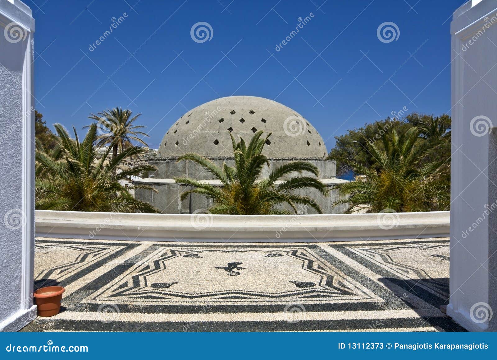 Kalithea Resort at Rhodes Island Stock Image - Image of patio, mosaic ...
