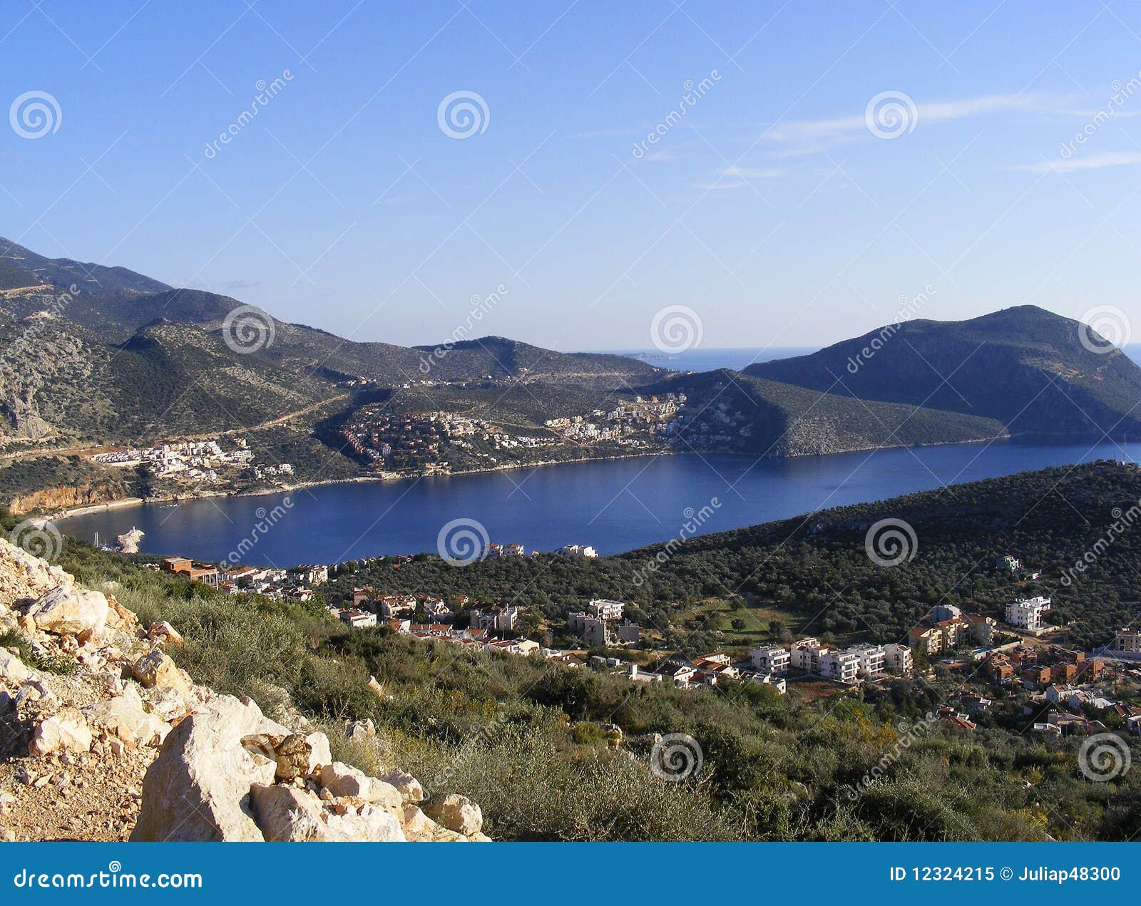 Kalkan Bay, Turkey stock image. Image of greenery, hillside - 12324215
