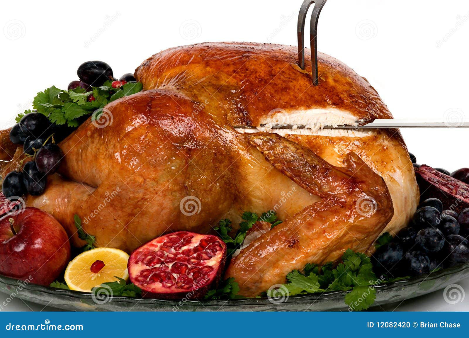 Kalkon arkivfoto. Bild av gaffel, bakade, grönsak, äpple - 12082420