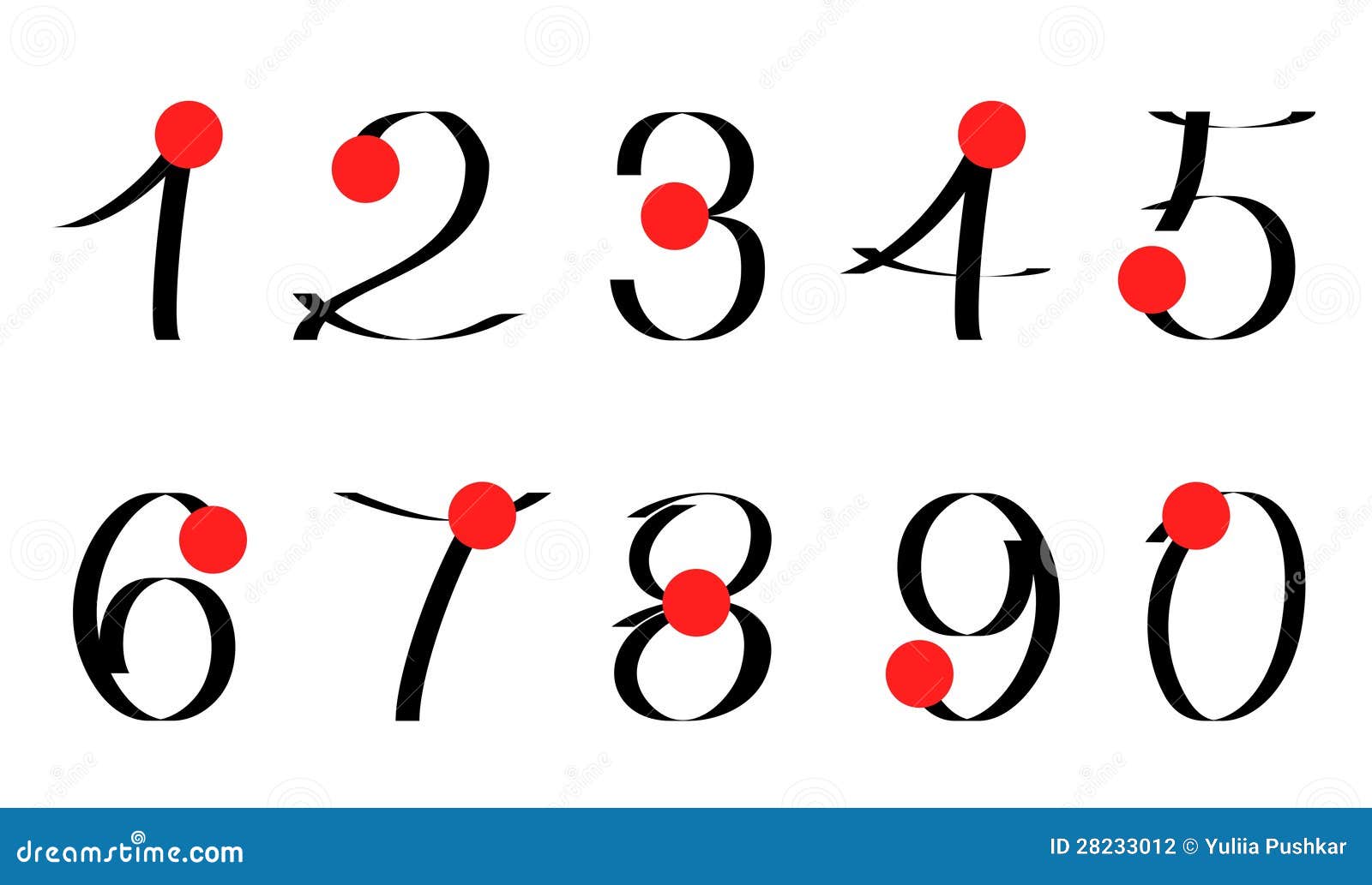 Kalligraphische Ziffern vektor abbildung. Illustration von kunst - 28233012