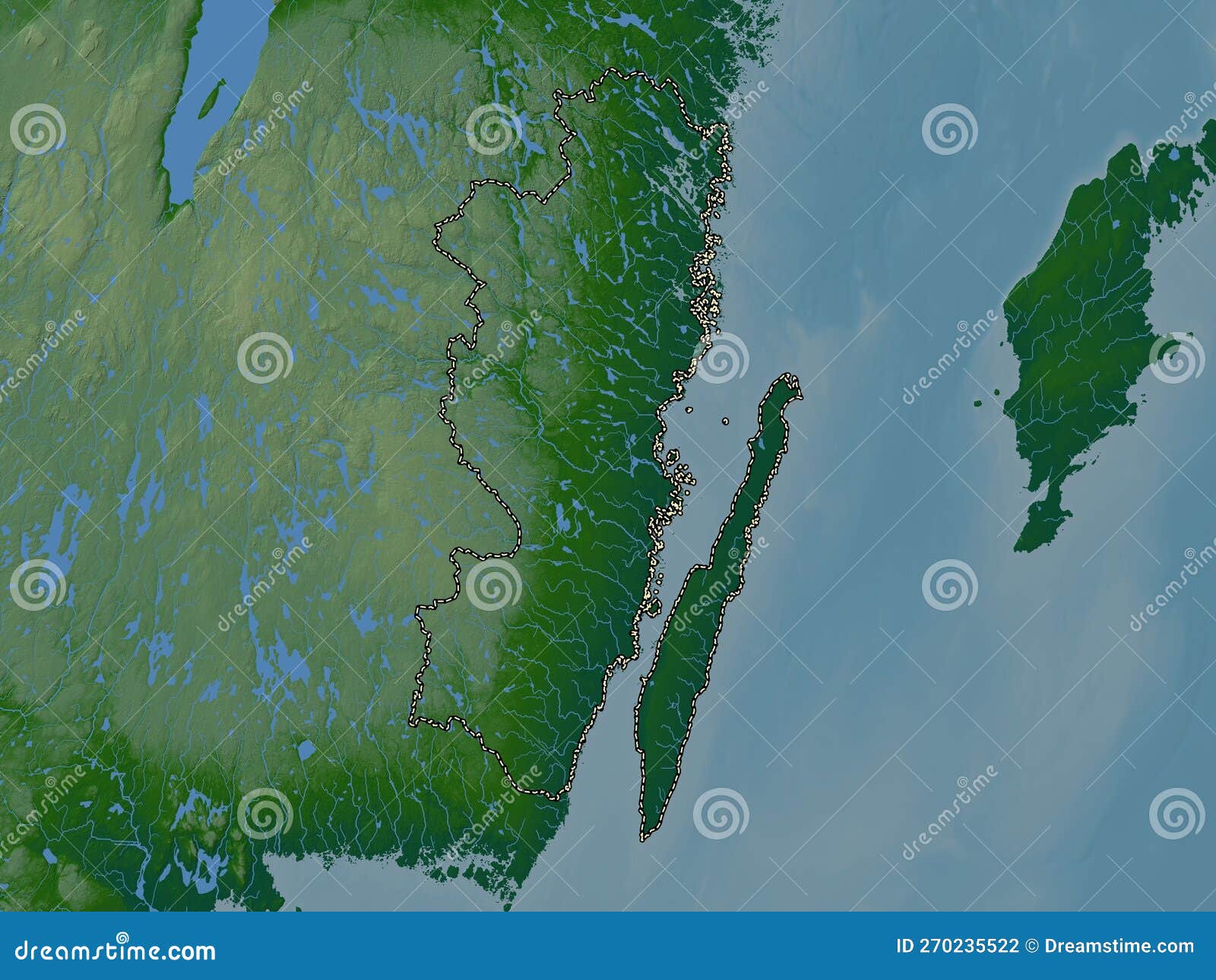 Kalmar, Sweden. Physical. No Legend Stock Illustration - Illustration ...