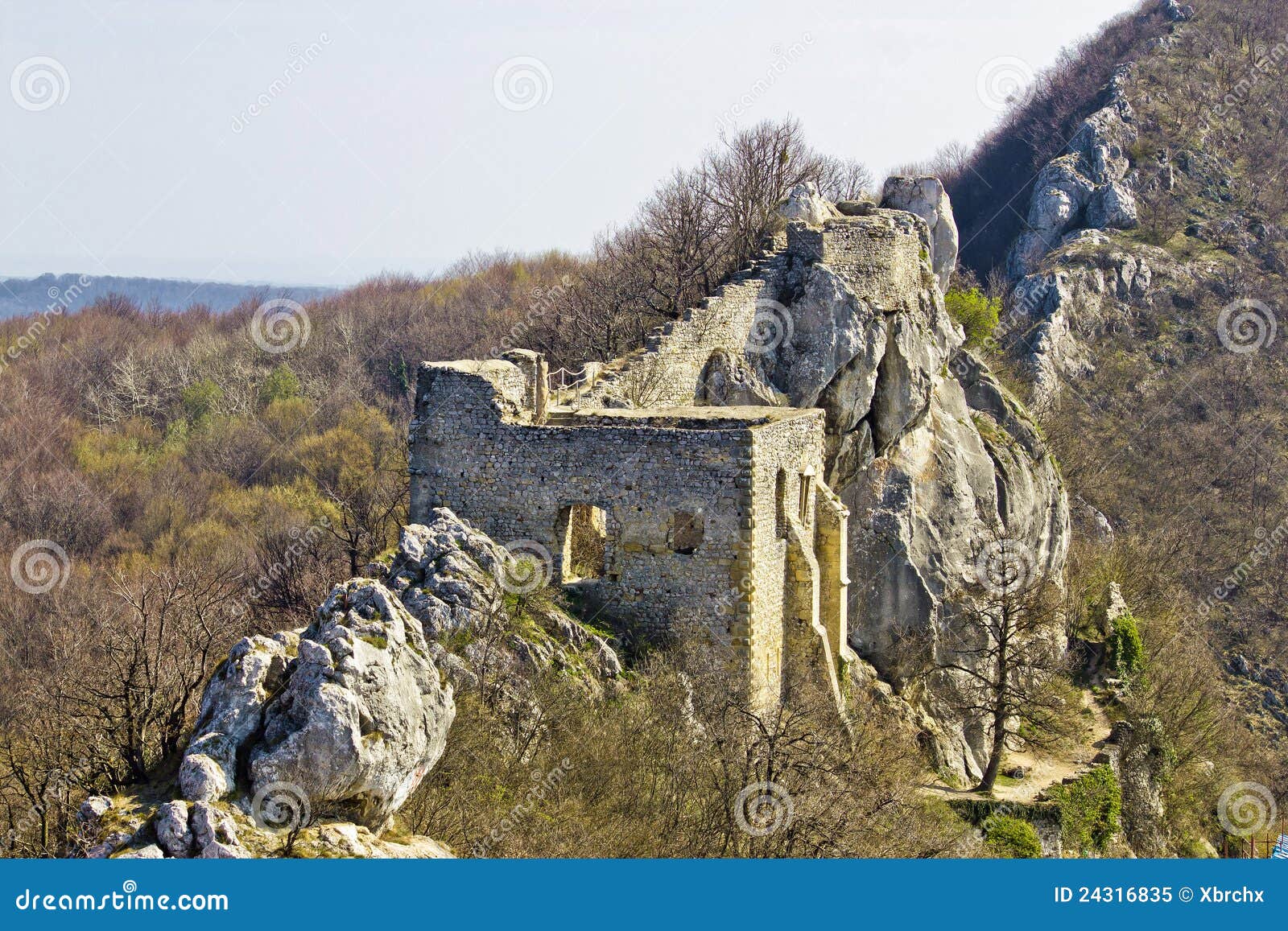 Kalnik Mountain Fortress on Cliff Stock Image - Image of destination ...