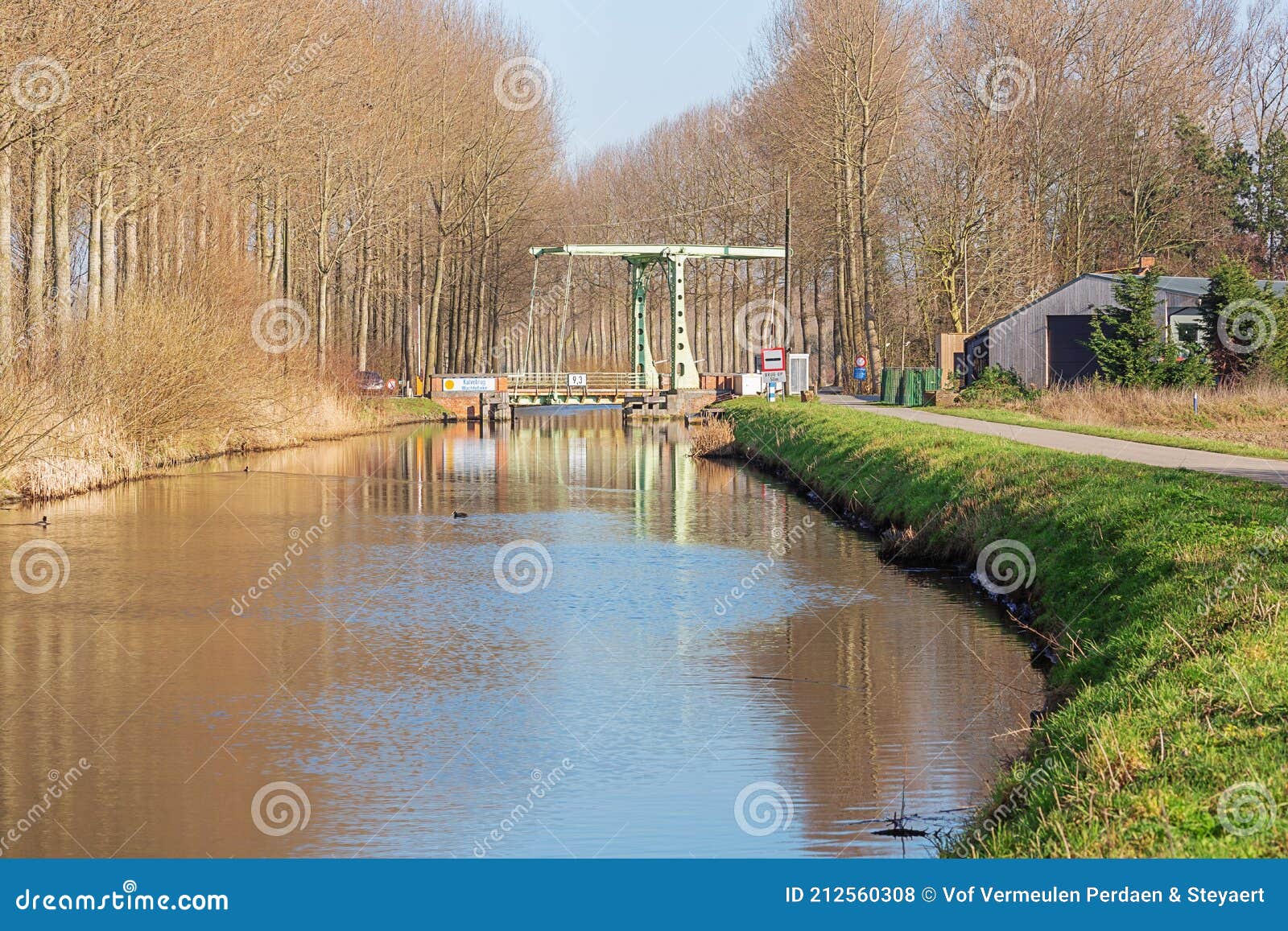 The Kalve Bridge Spanning Over the Moervaart Stock Photo - Image of ...