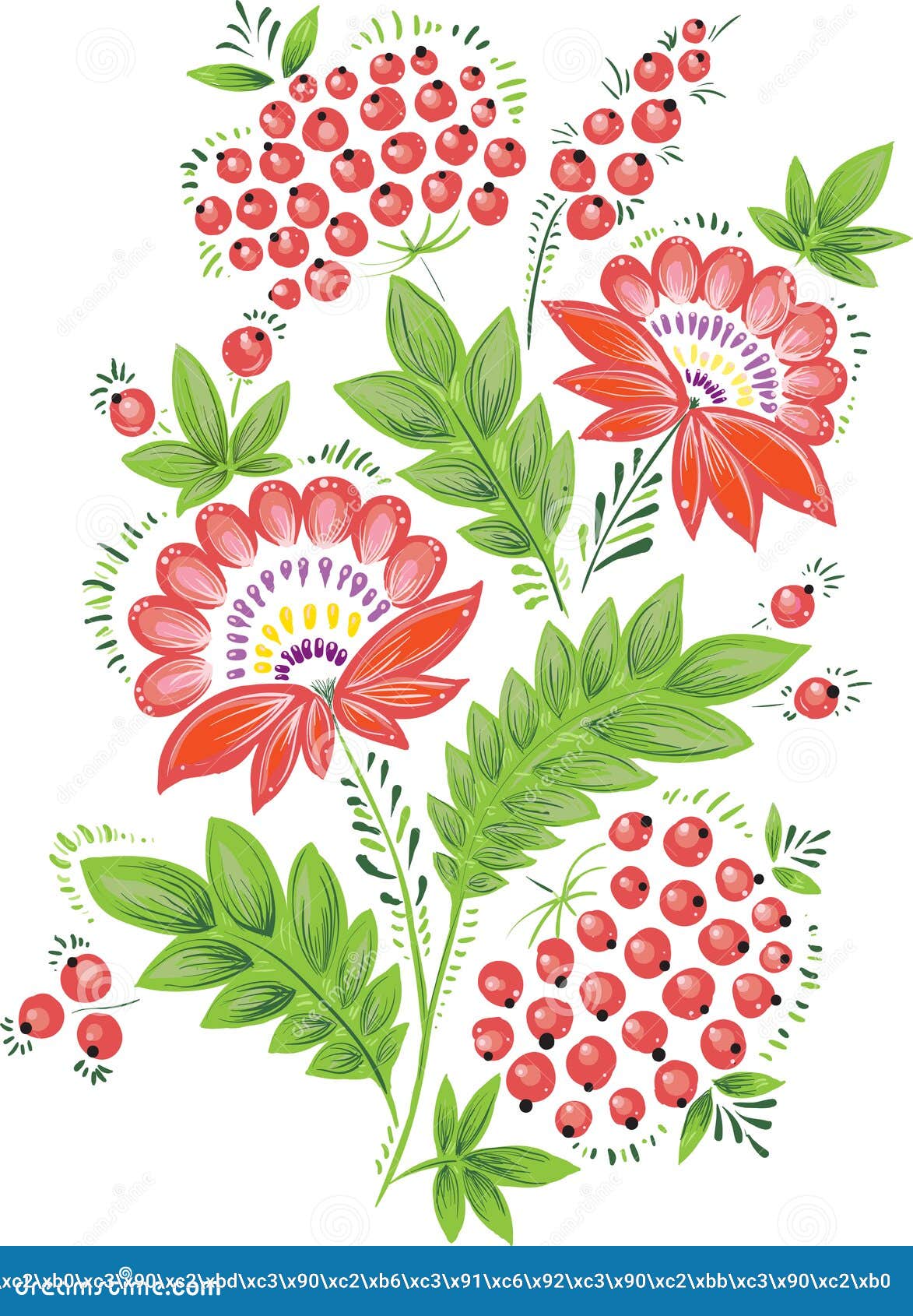 Kalyna stock de ilustración. Ilustración de moderno, floral - 97292249