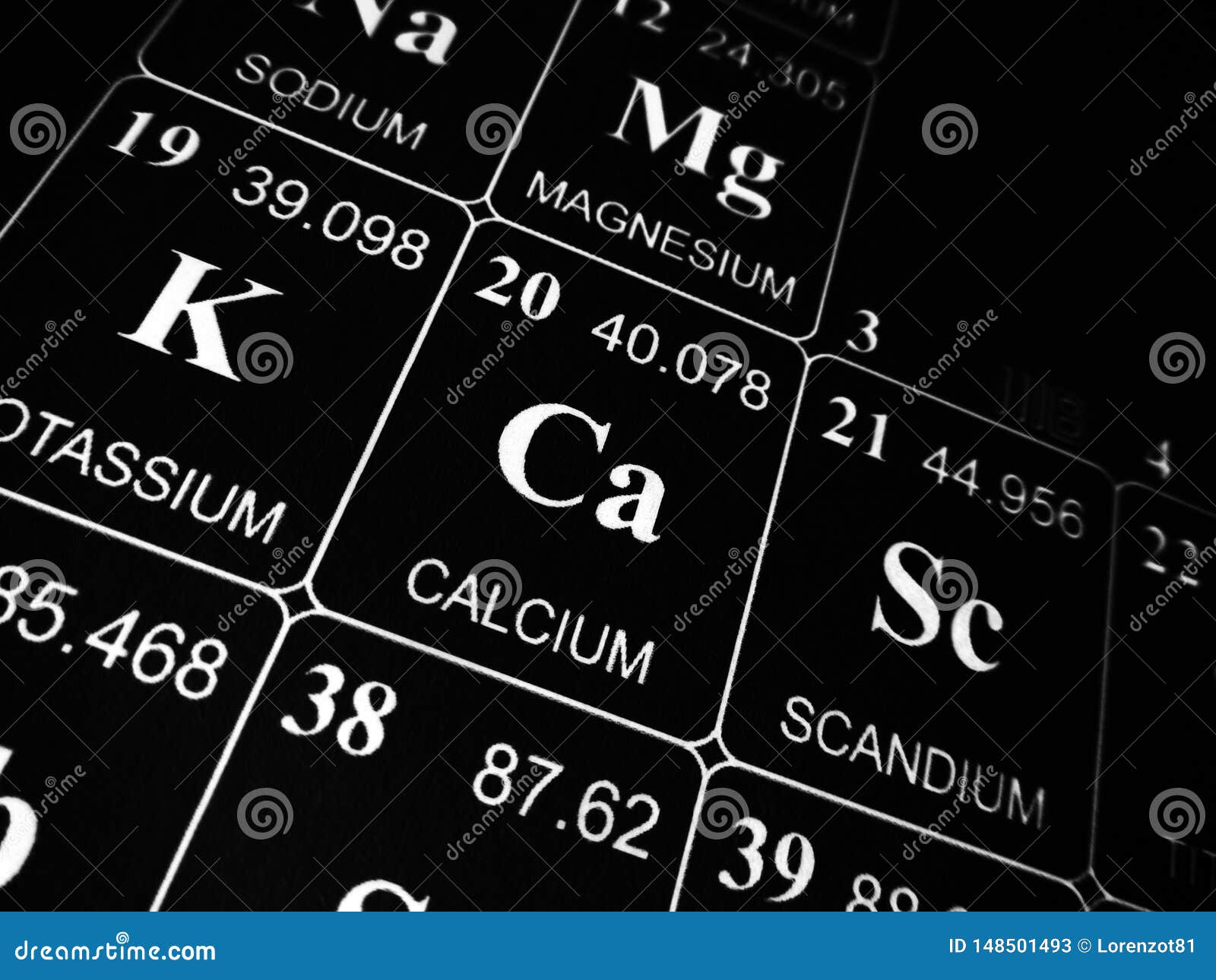 Kalzium Auf Dem Periodensystem Stockbild - Bild von labor, industrie ...