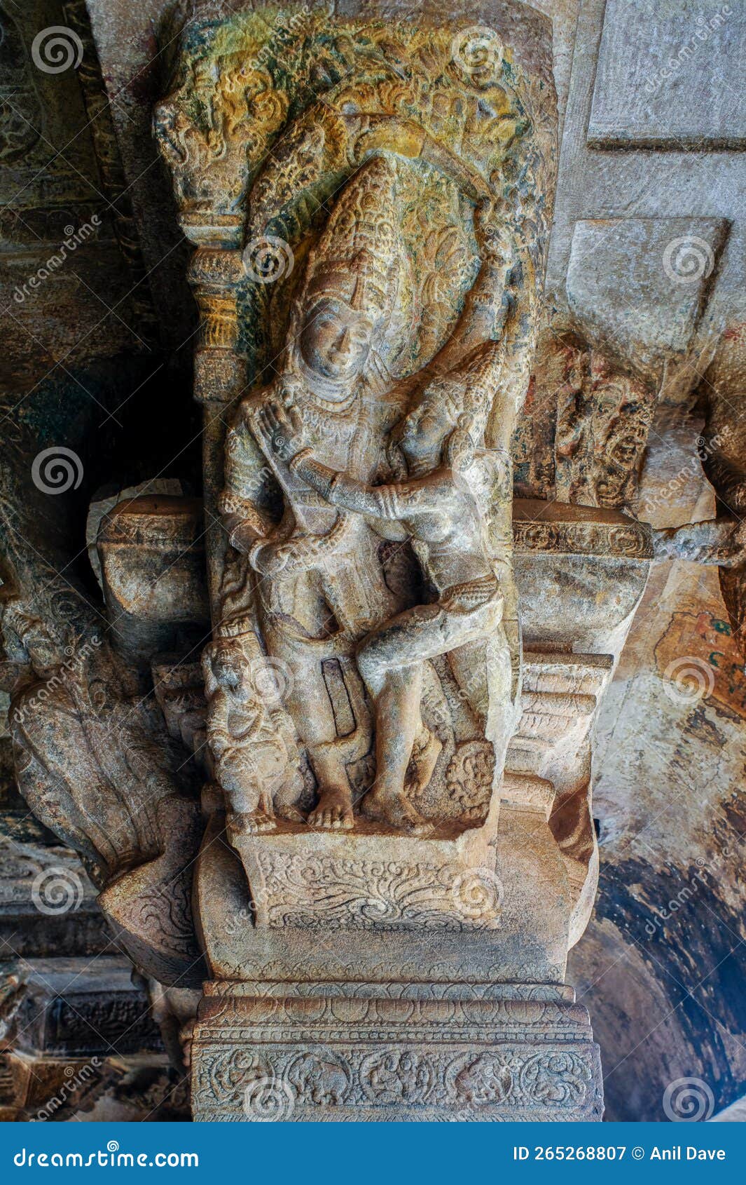 Kama Dev and Rati Bracket Figure in Cave Stock Image - Image of cave ...