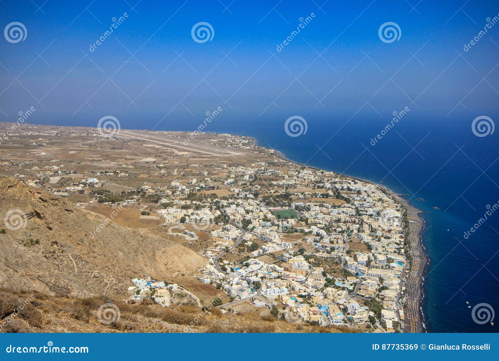 Kamari city stock image. Image of kamari, city, aegean - 87735369