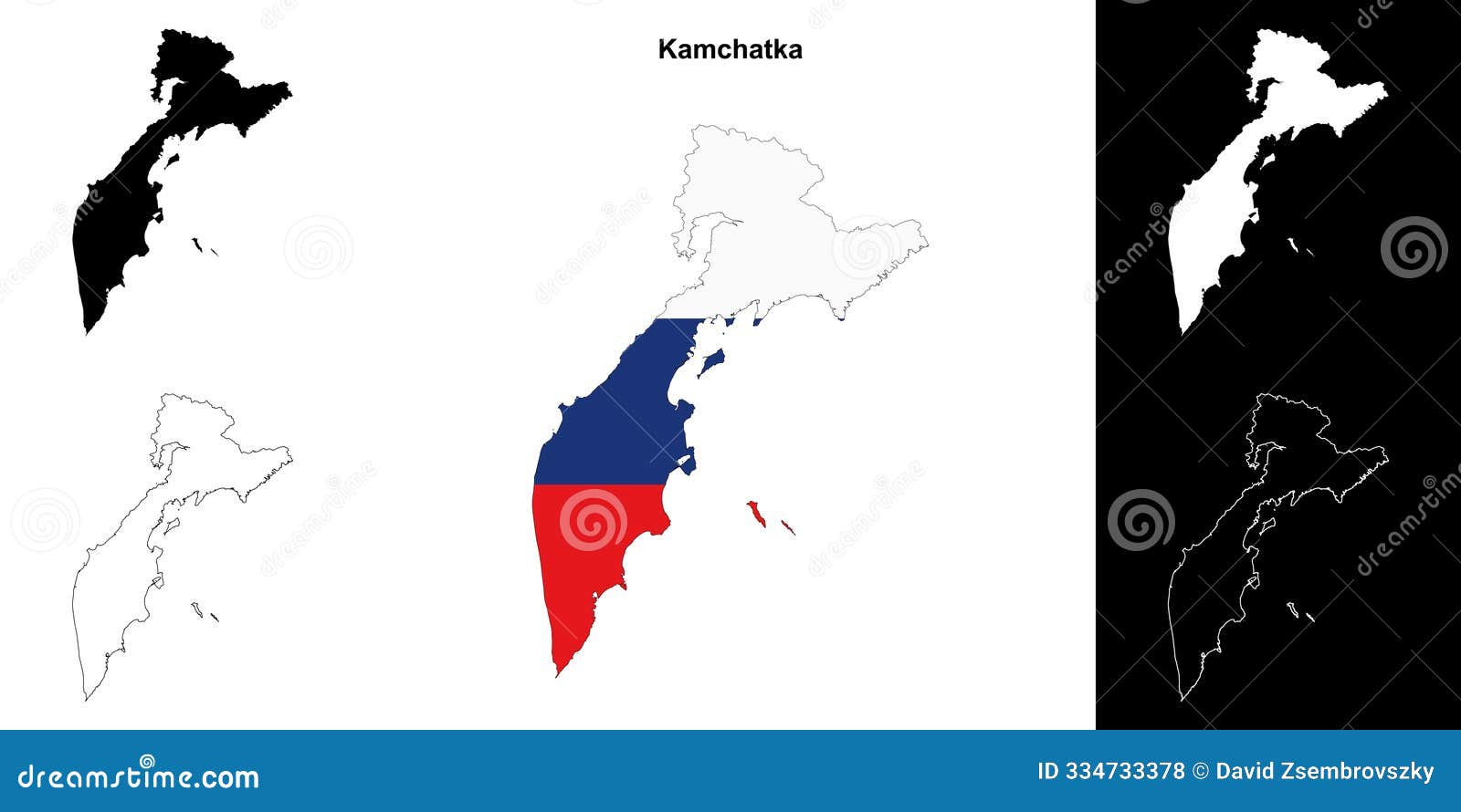 Kamchatka outline map stock vector. Illustration of atlas - 334733378