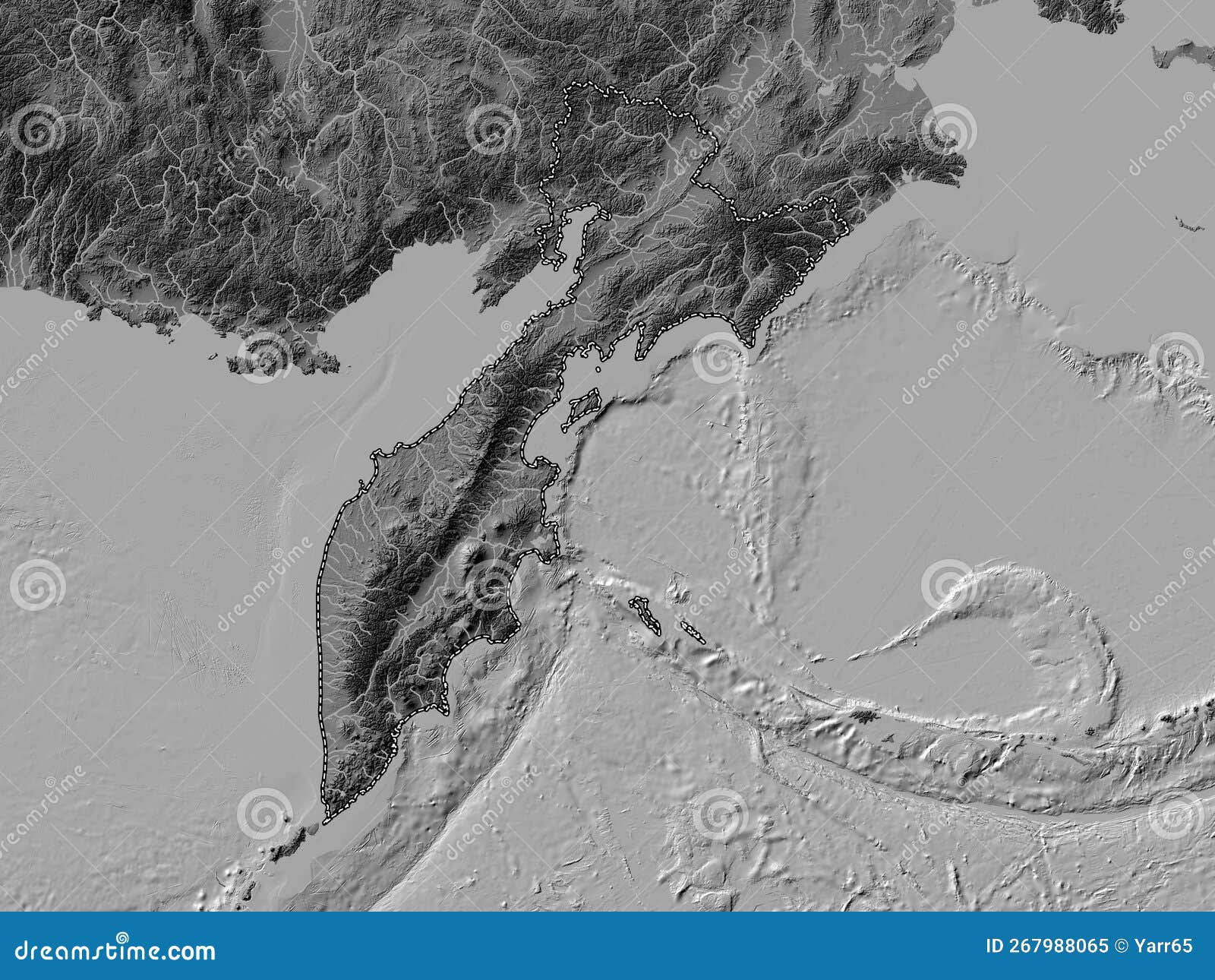 Kamchatka, Russia. Bilevel. No Legend Stock Illustration - Illustration ...